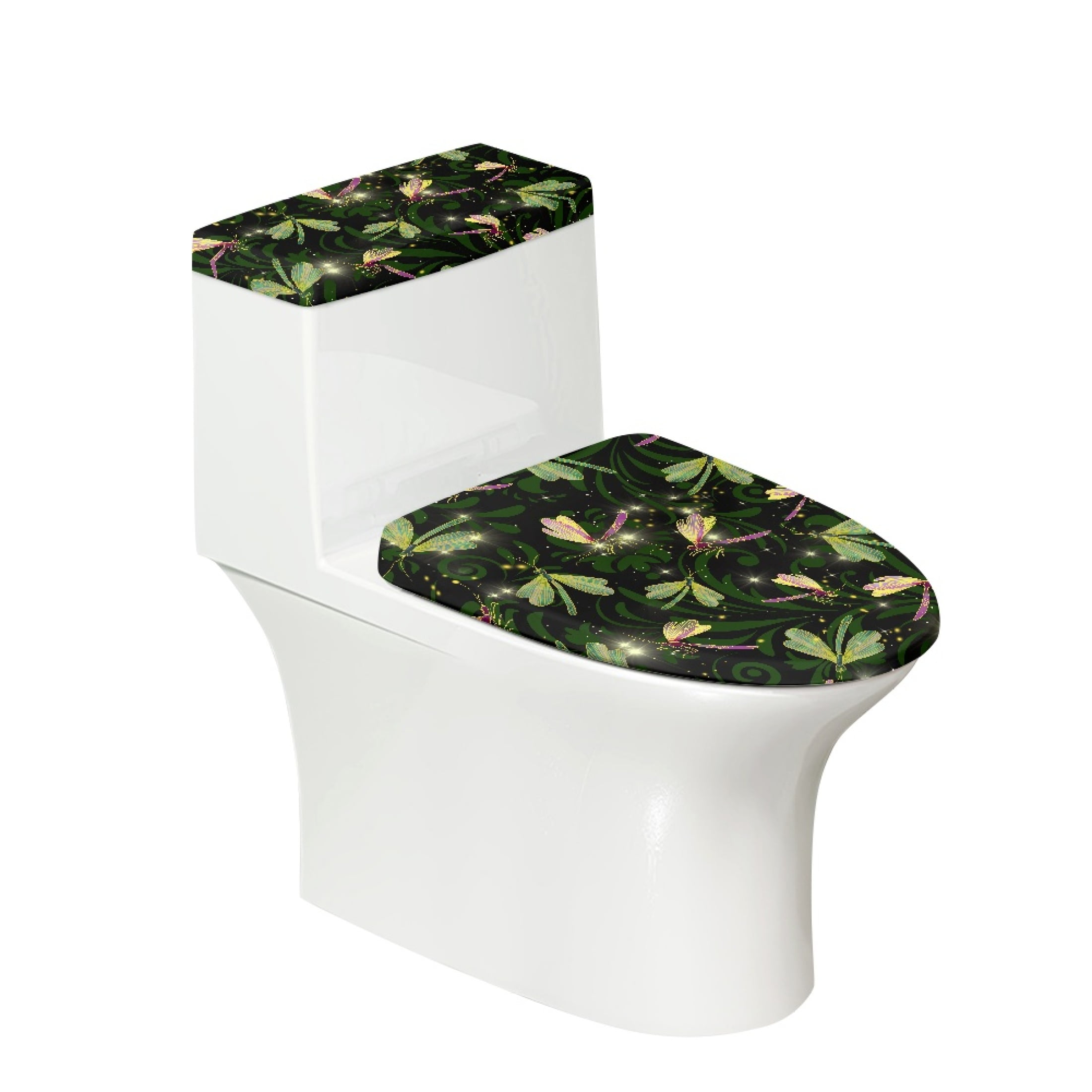 HELLHERO Dragonfly Comfortable and Practical Round Toilet Lid Dust ...