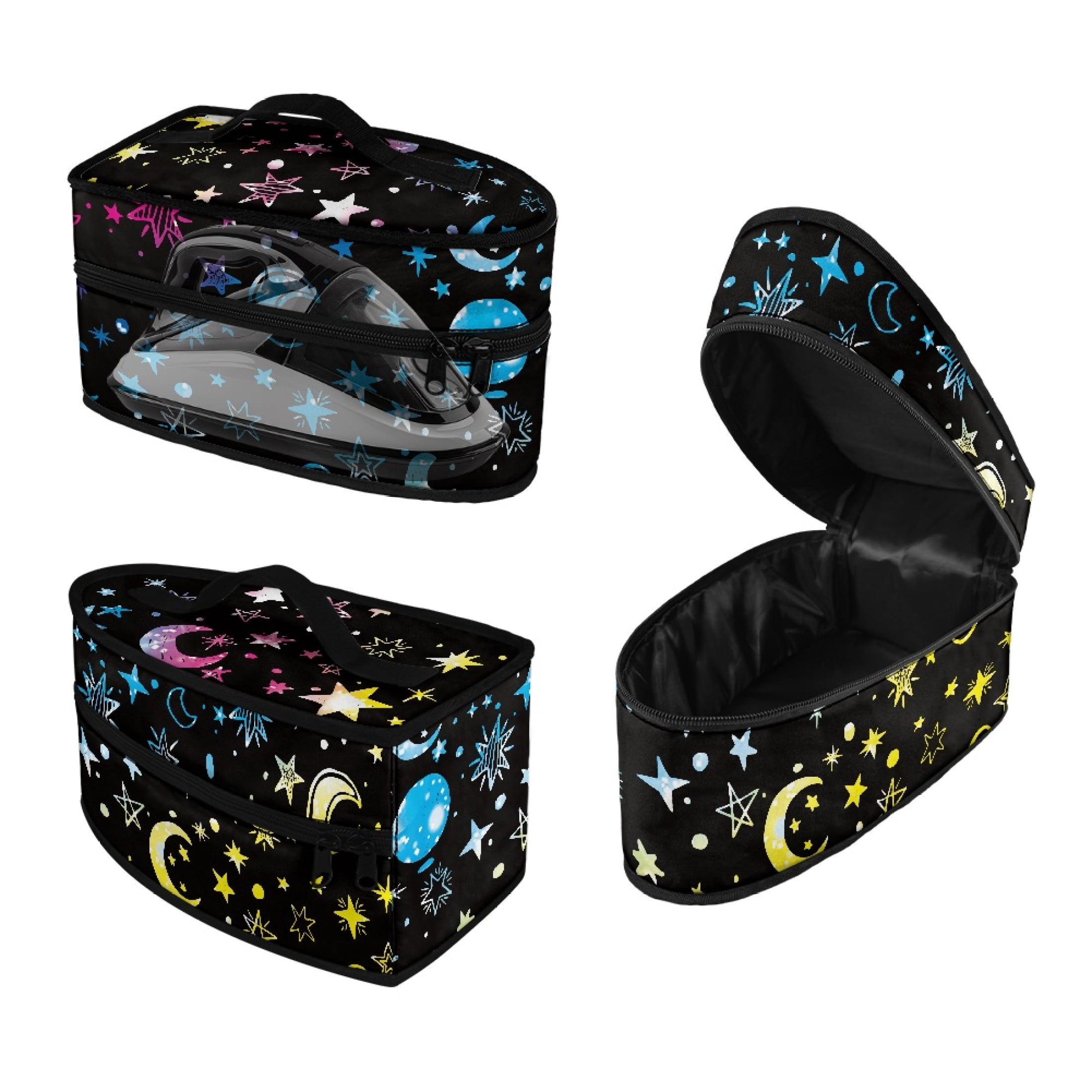 HELLHERO Dustproof Travel Home Iron Storage Case Moon and Star Pattern ...