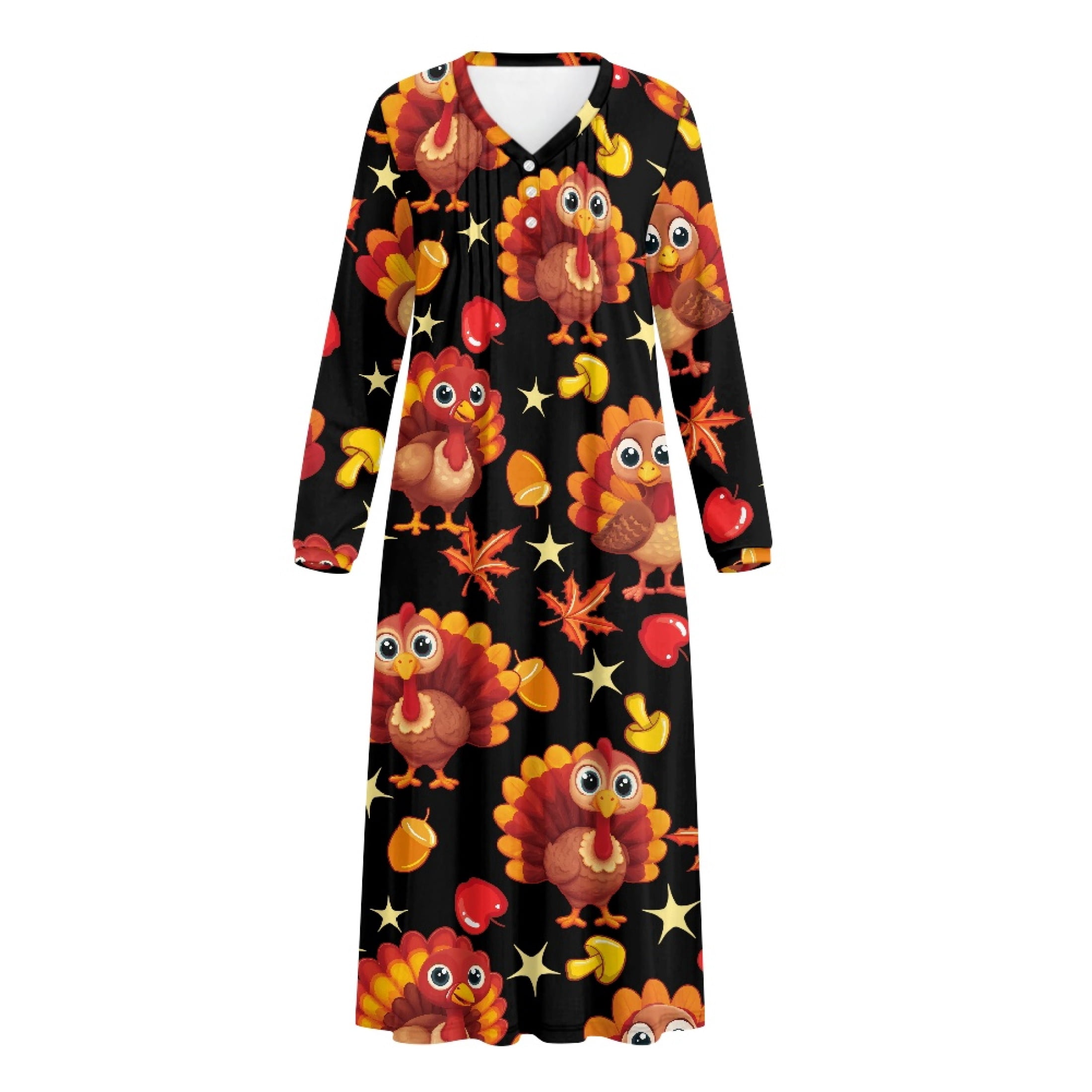 HELLHERO Elastane Polyester Blend Pajama Dress for Sleep Home Bedroom ...