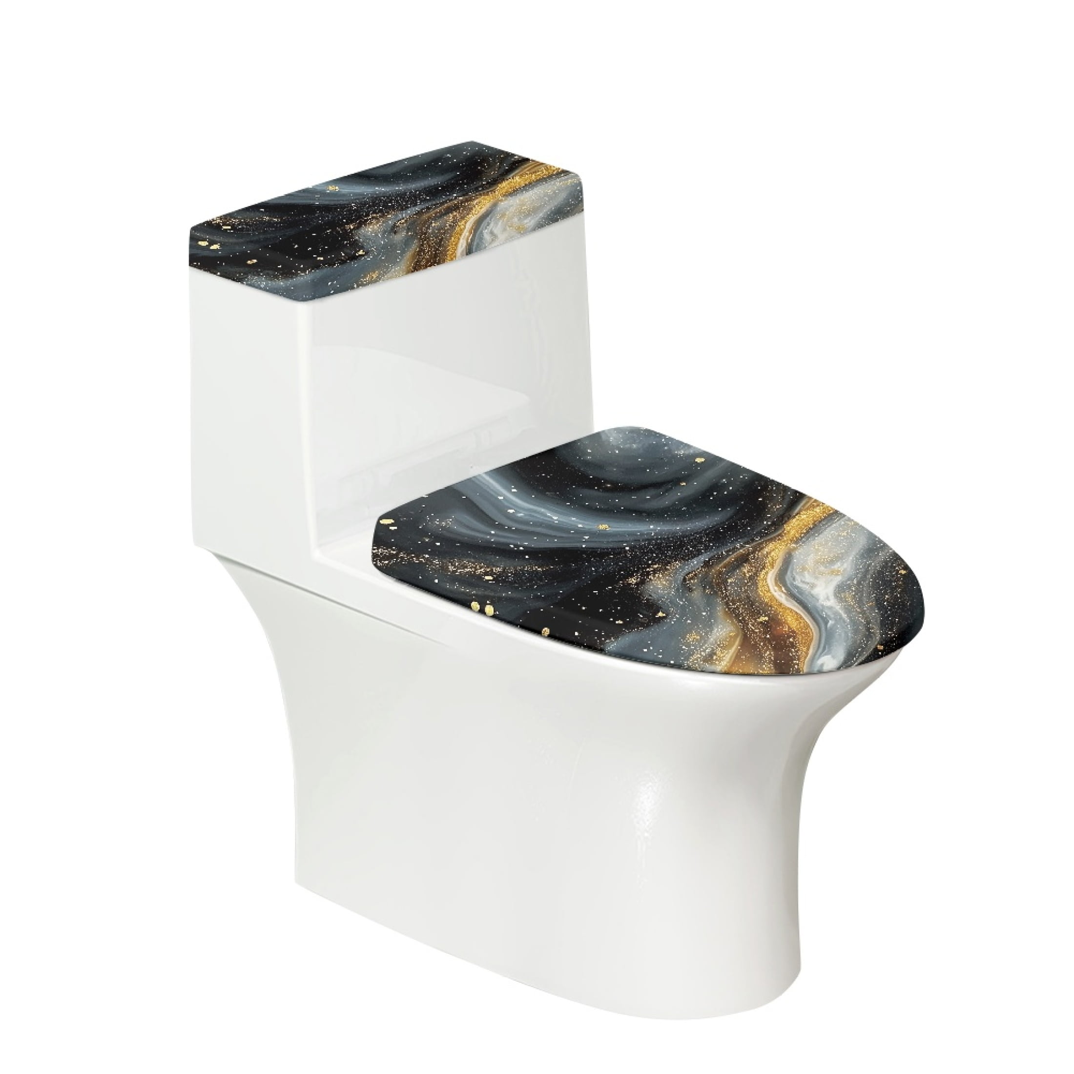 HELLHERO Elastic Edge Toilet Bowl Cover Fits All Toilet Shapes Stretch ...