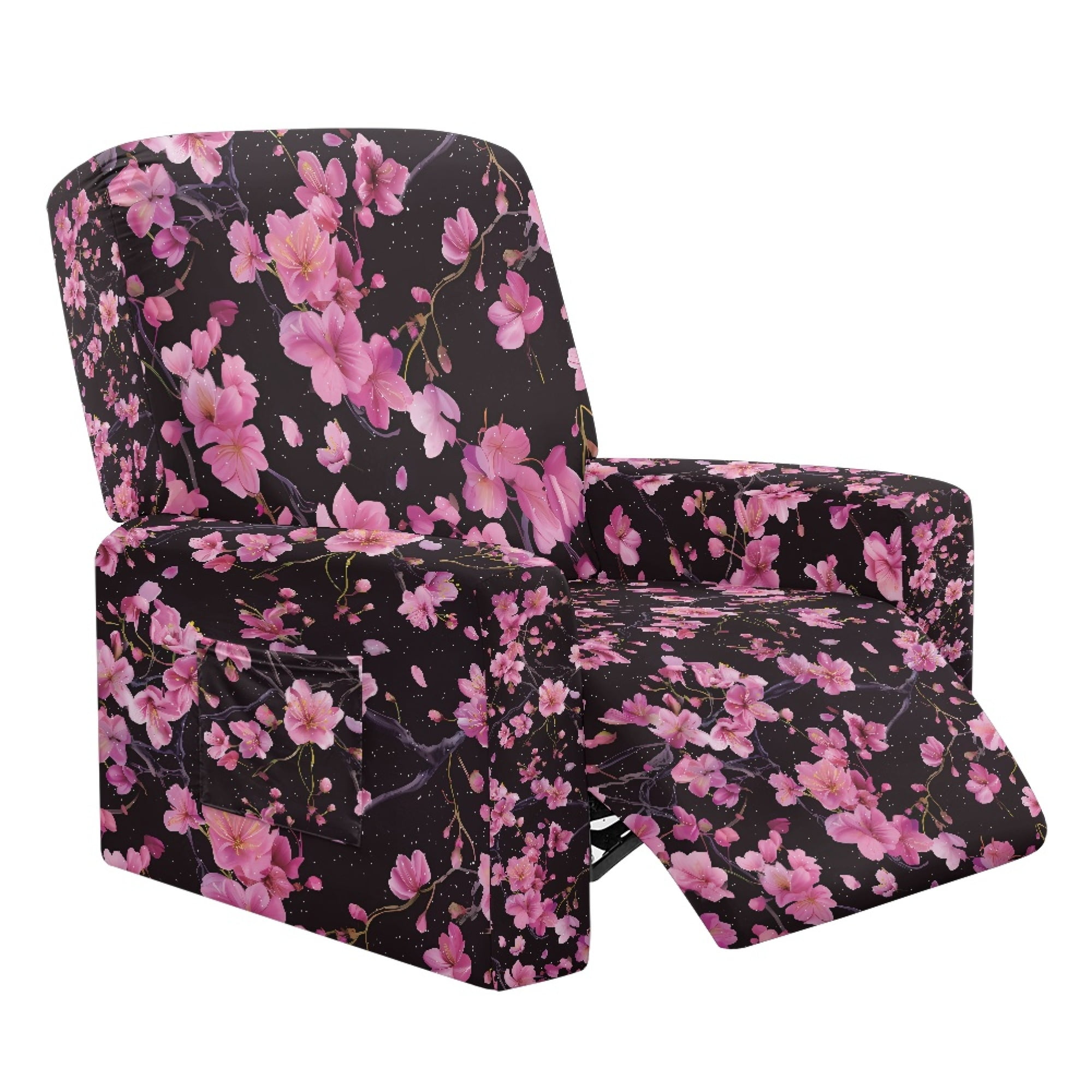 HELLHERO Flower Print Recliner Chair Slipcovers for Reclining Chairs 4 ...