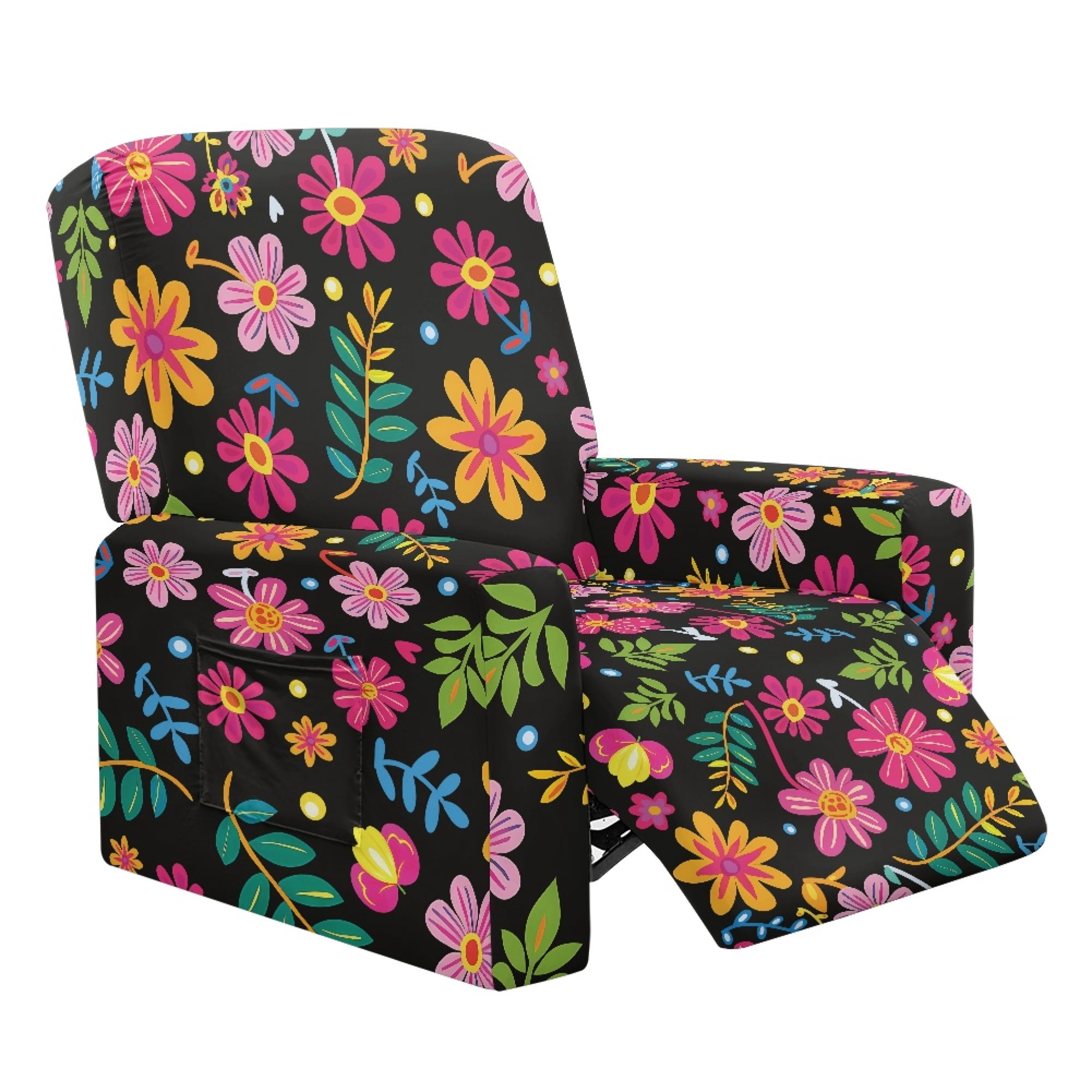 HELLHERO Flower Print Recliner Slipcover-Stretch Soft Slip Reclining ...