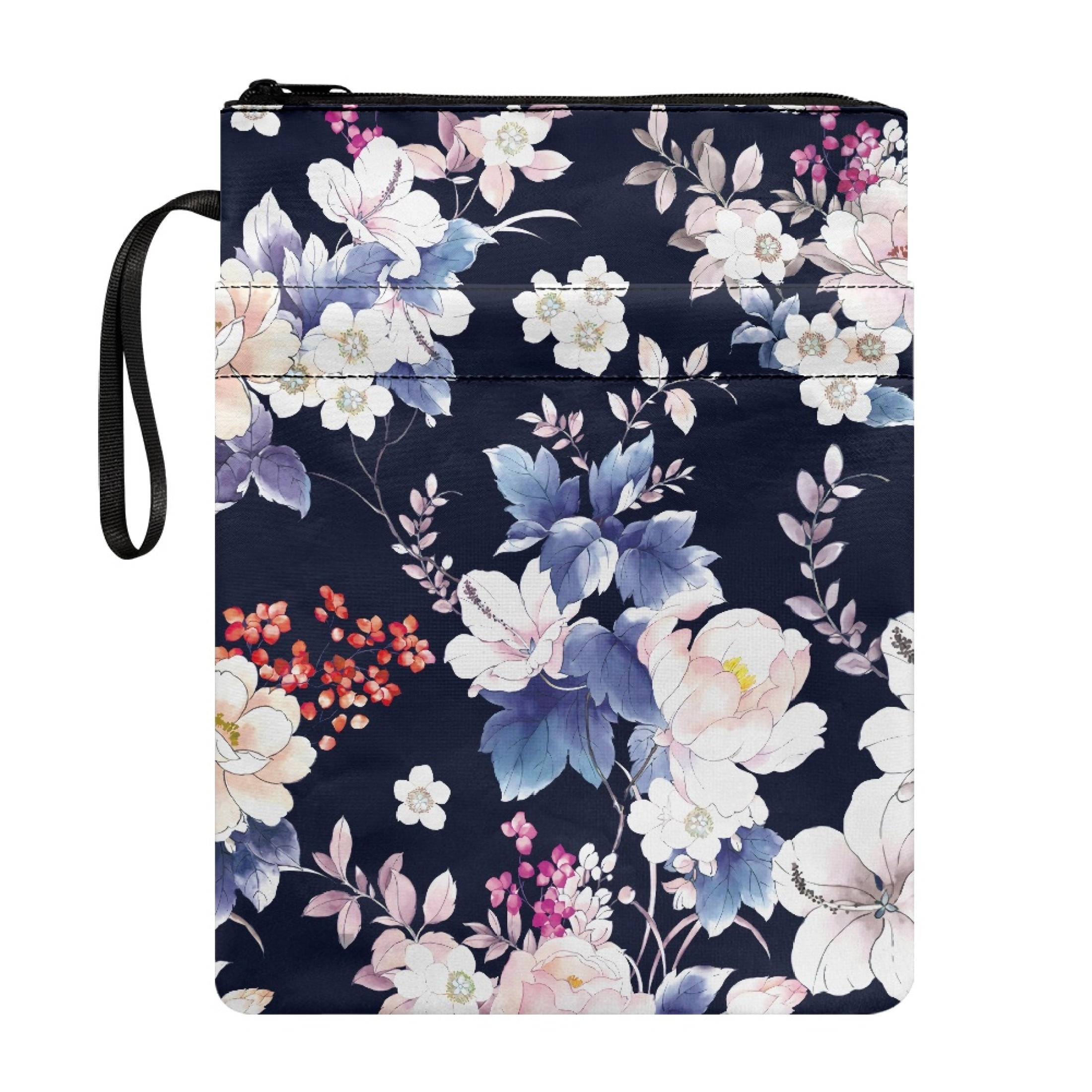 HELLHERO Flowers Pattern Book Sleeve Protector Polyester Easy Carry ...