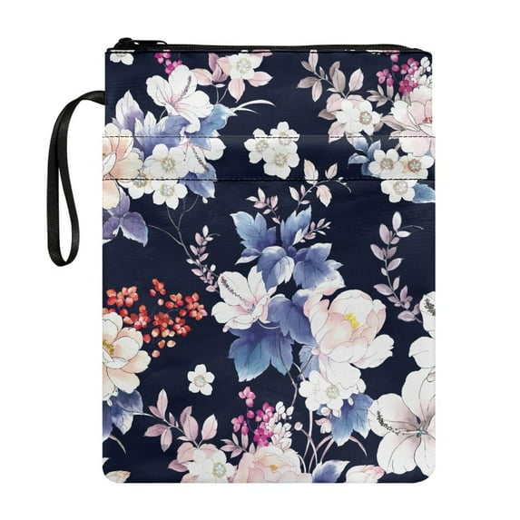 HELLHERO Flowers Pattern Book Sleeve Protector Polyester Easy Carry ...