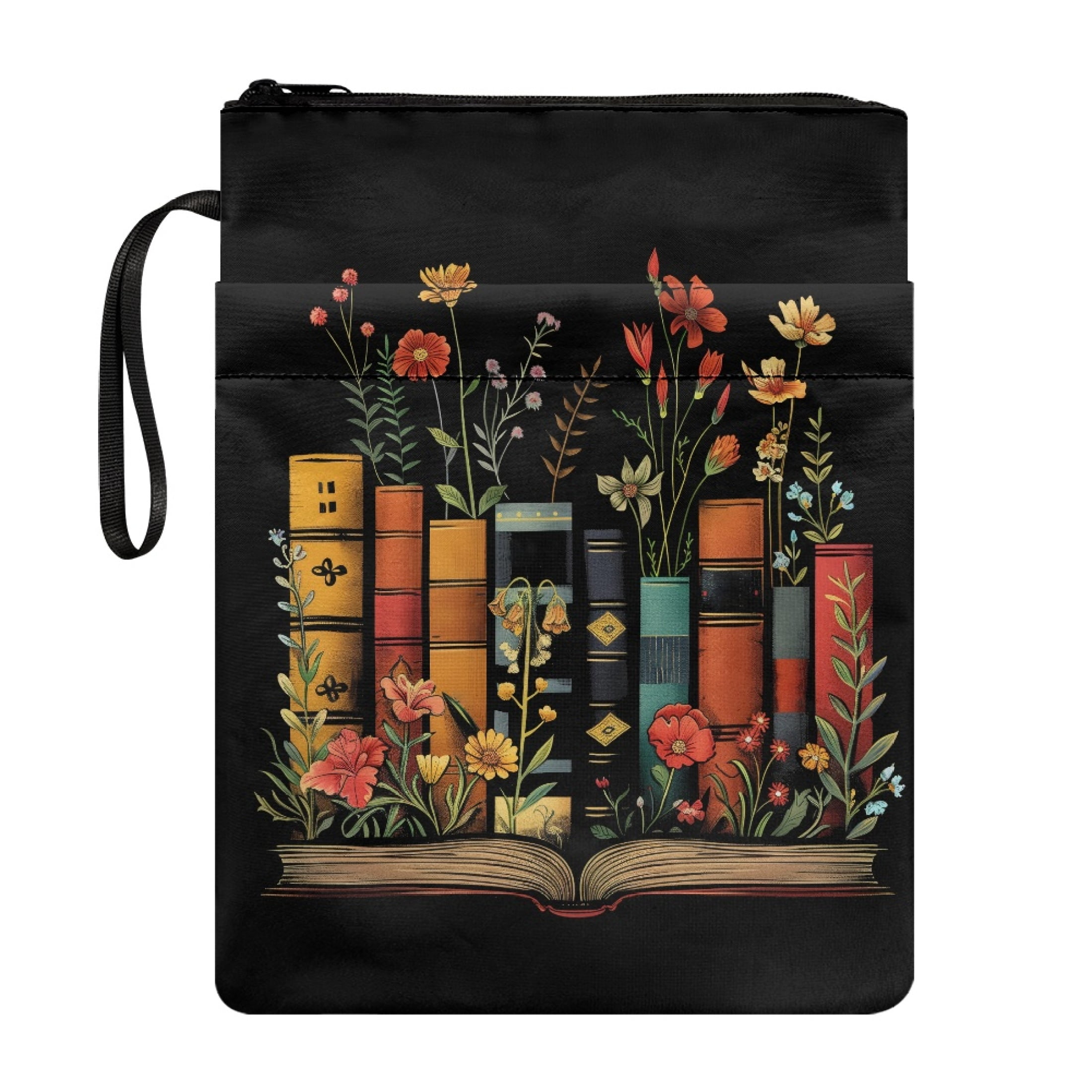 HELLHERO Flowers Polyester Fabric Bible Case for Readers Bible Book ...