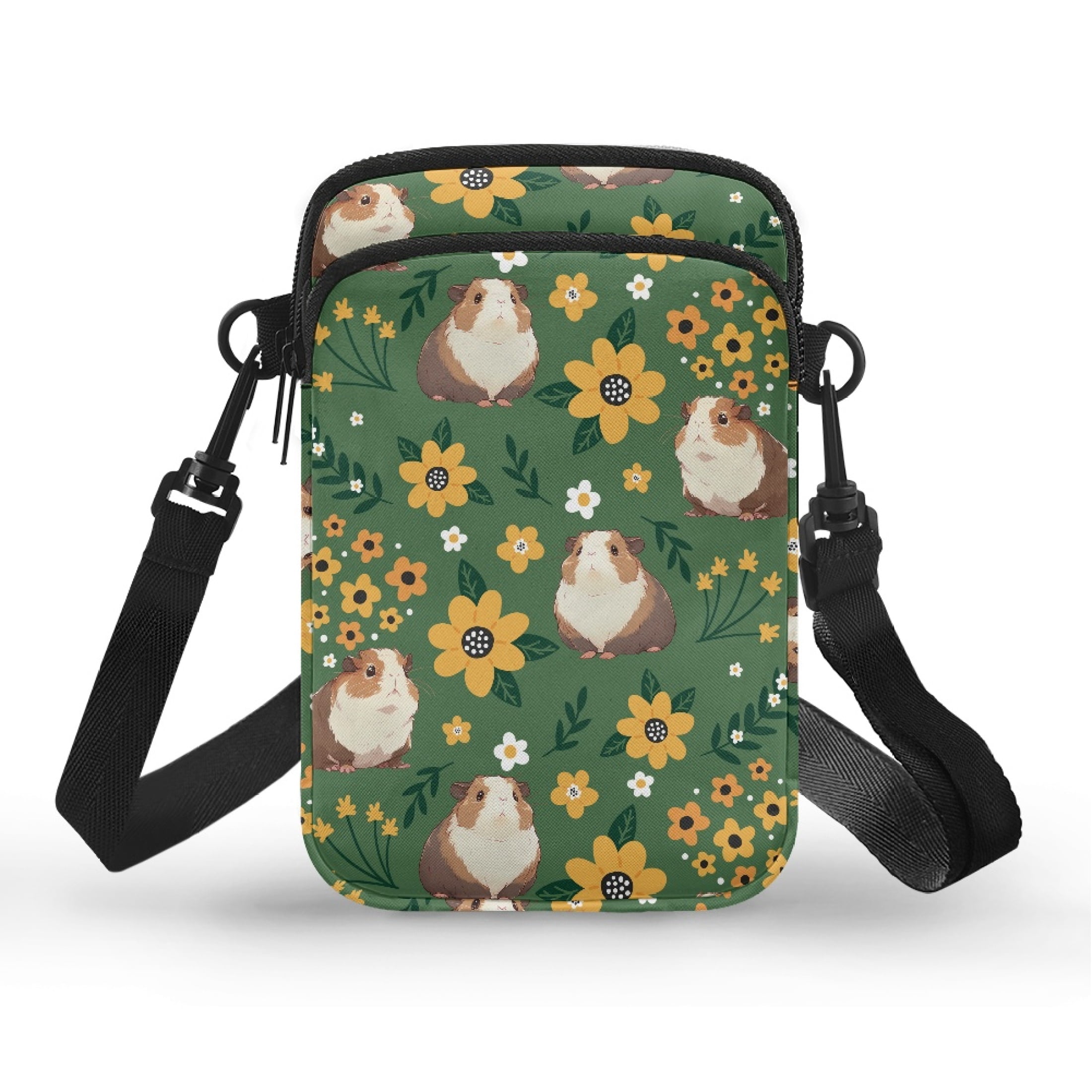HELLHERO Hamster Flowers Sling Bag with Shoulder Strap Adjustable ...