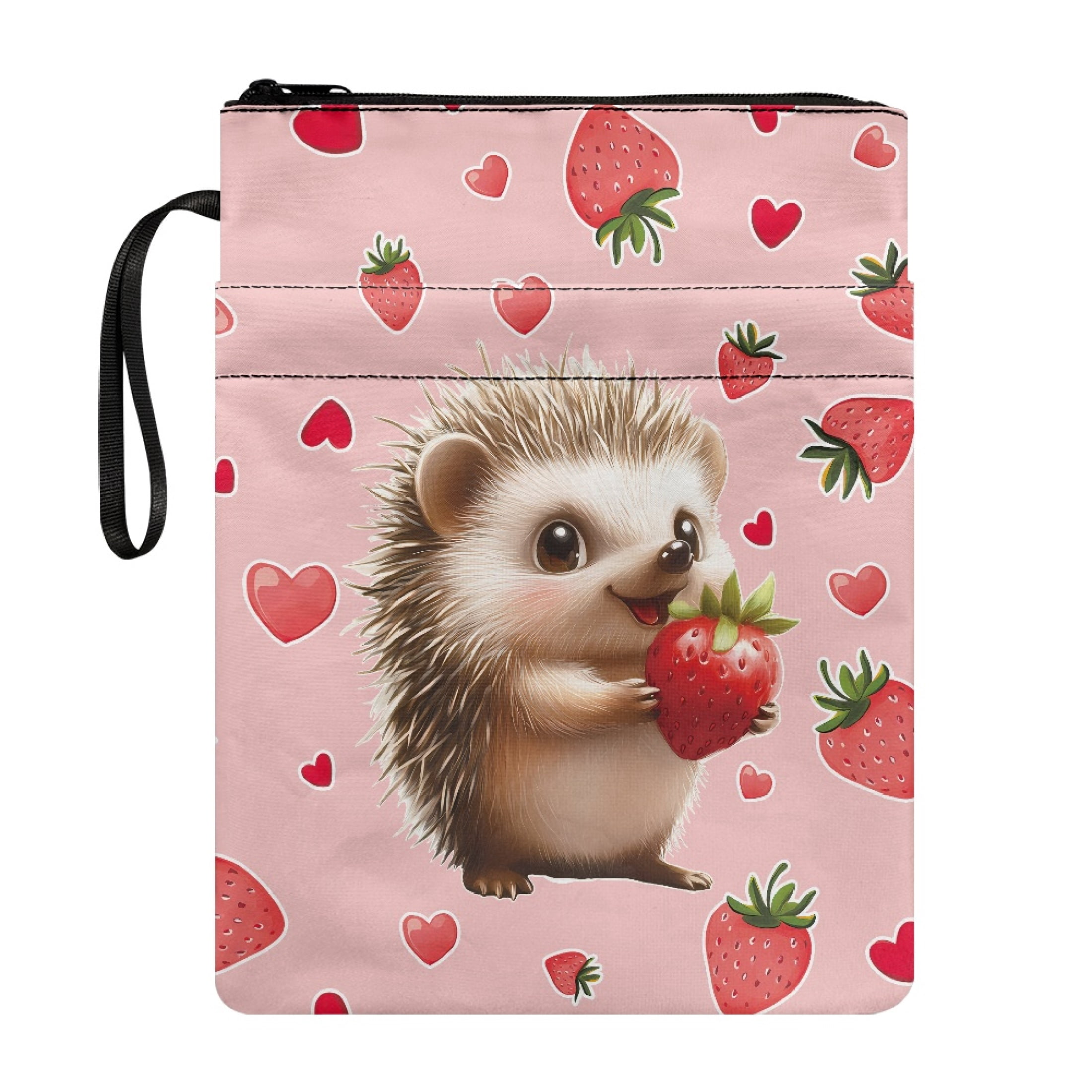 HELLHERO Hedgehog Strawberry Love Polyester Fabric Tote Bags for Men ...