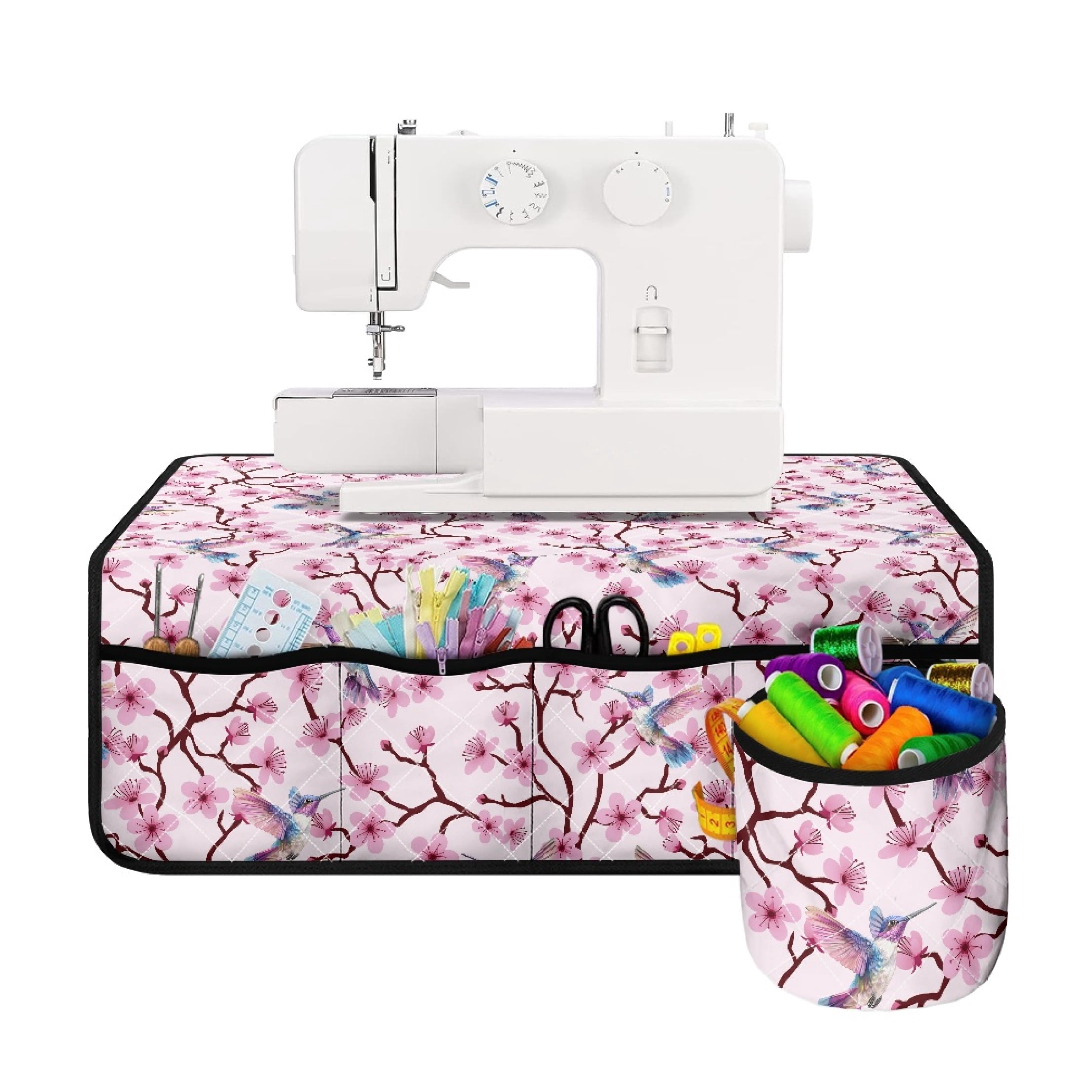 HELLHERO Hummingbird Cherry Blossom Pattern Sewing Machine Pad Easy to ...