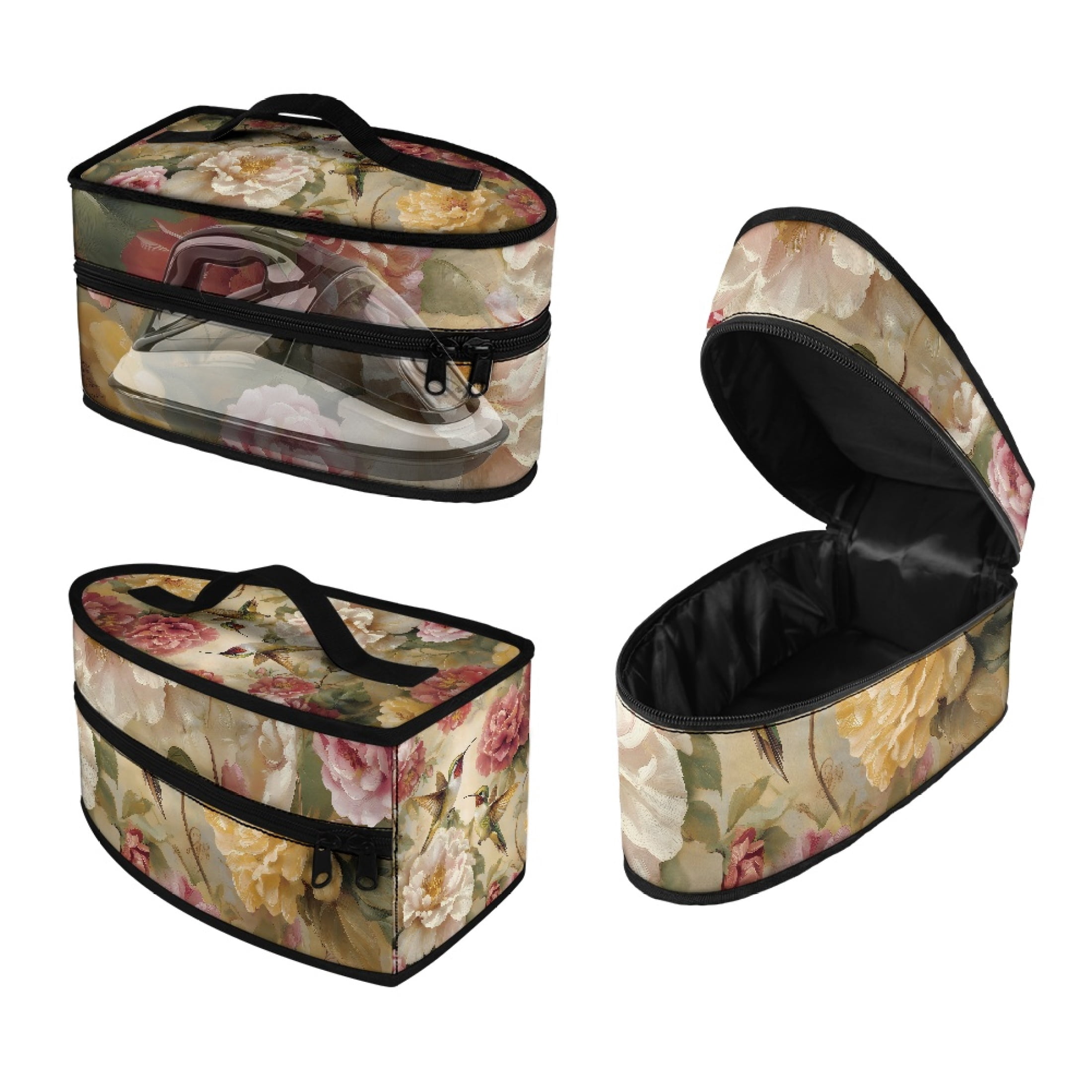 HELLHERO Iron Storage Case Hummingbird Floral, with Zipper Handle ...