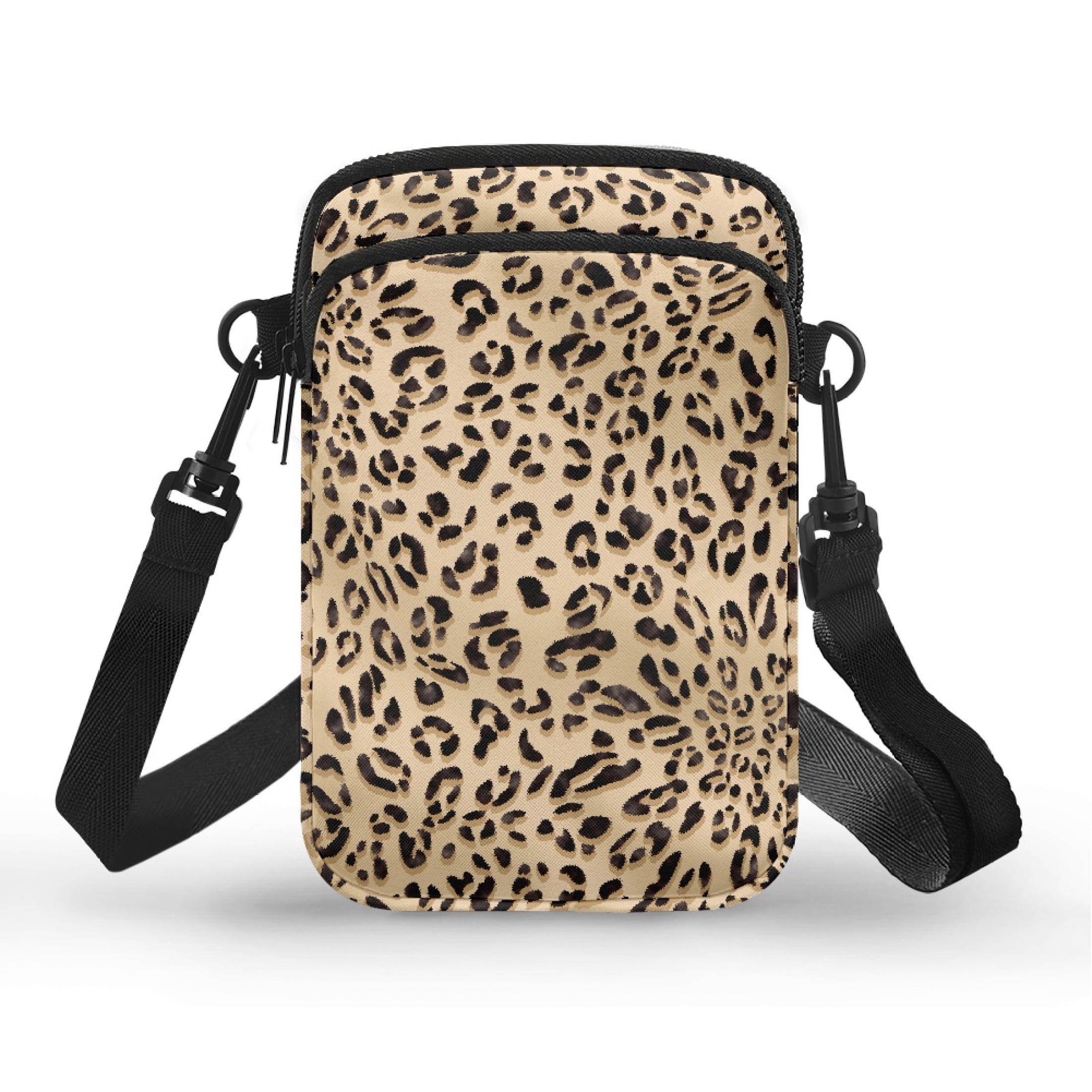 HELLHERO Leopard Print 2 Zippers Women Shoulder Bag for Outdoor Daily ...