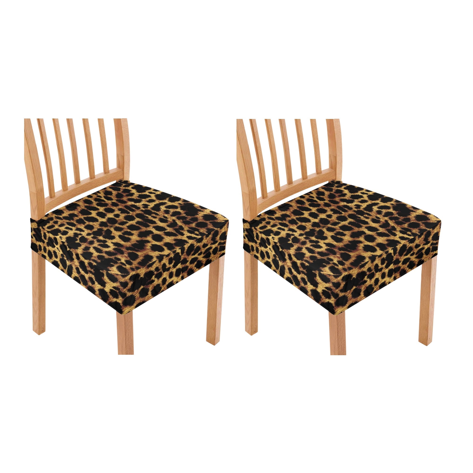 HELLHERO Leopard Print Seat Covers for Dining Room Chairs, Skin ...