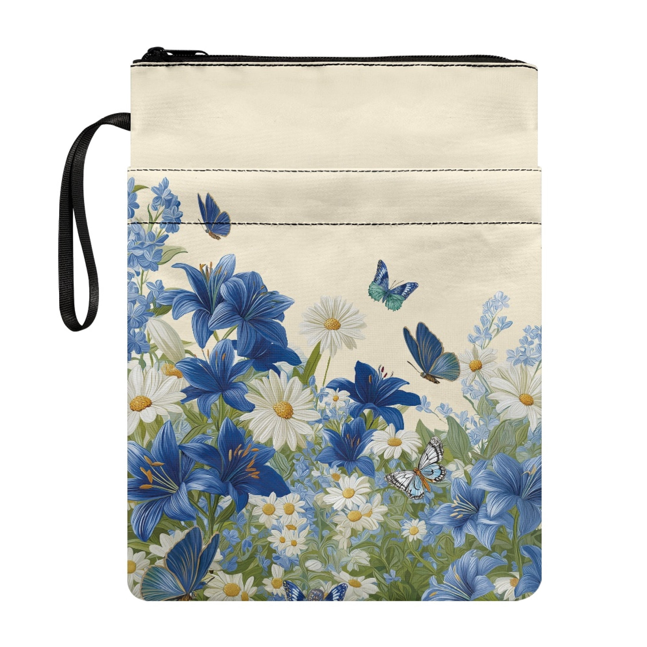 HELLHERO Lilies Daisies Butterflies Bible Case Bag with Lightweight for ...