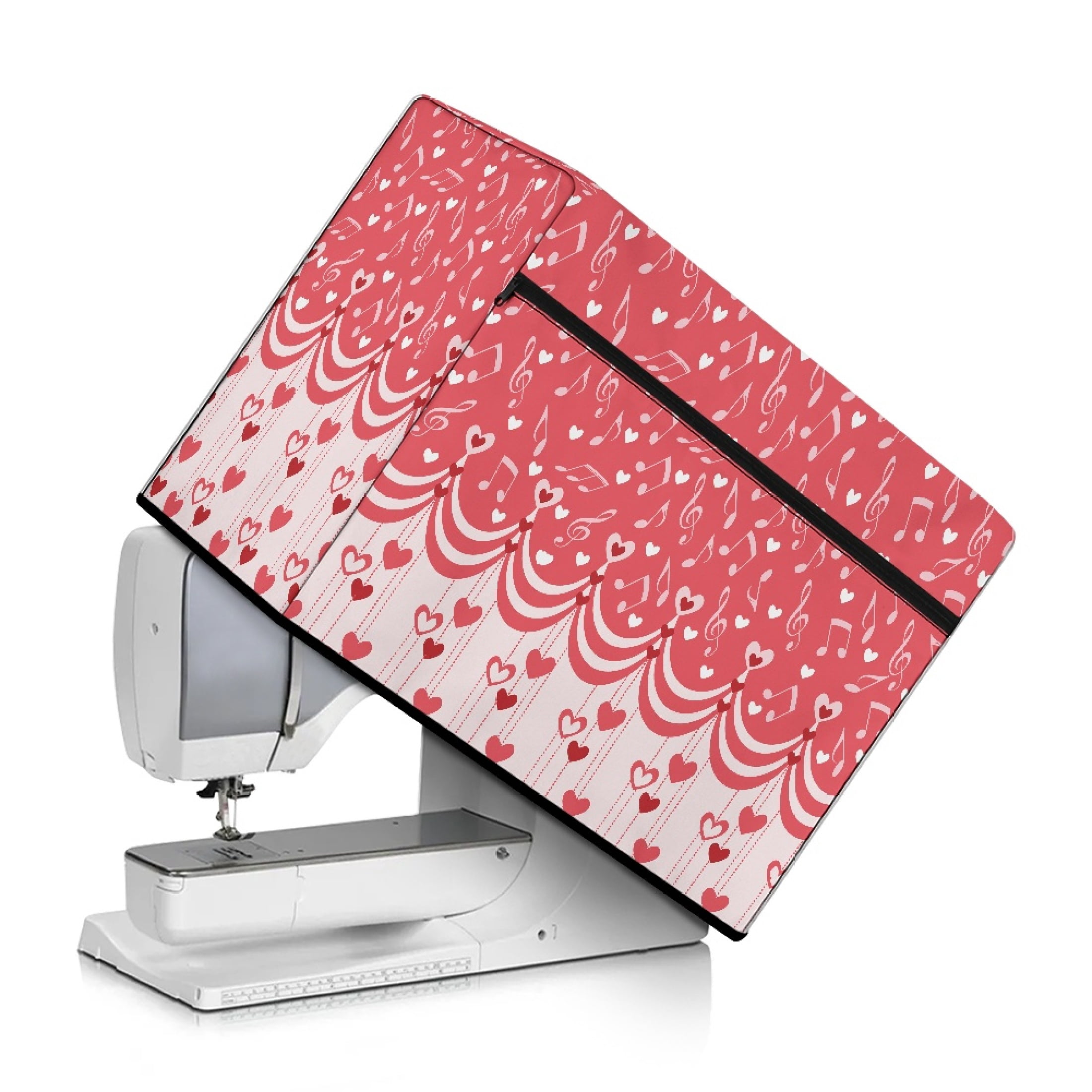 HELLHERO Love Notes Sewing Machine Cover 17.7x8.6x12.5 Inch Easy to ...