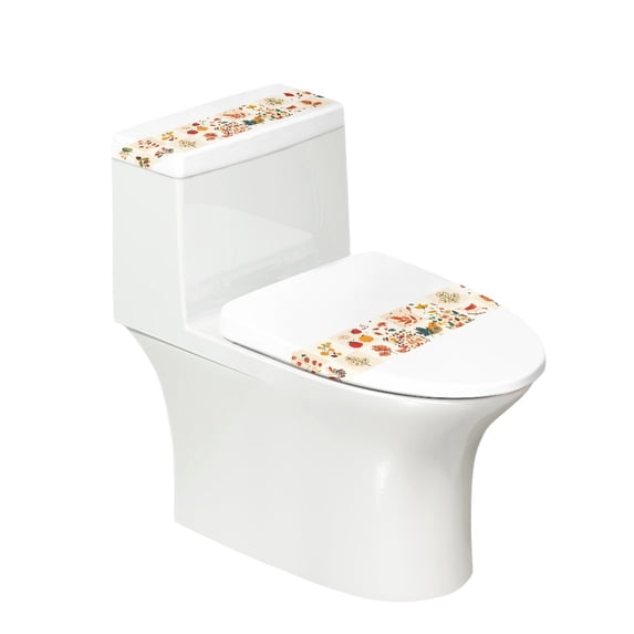 HELLHERO Maple Leaf Pattern Design Elastic Fabric Toilet Lid Seat Cover ...