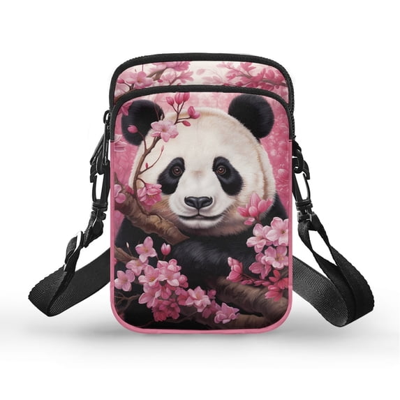 HELLHERO Panda Cherry Blossom Pattern Cross Body Purse Trendy, 2 ...