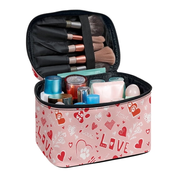 HELLHERO Paw Love Makeup Bag Travel Toiletry Bag With Brush Storage ...