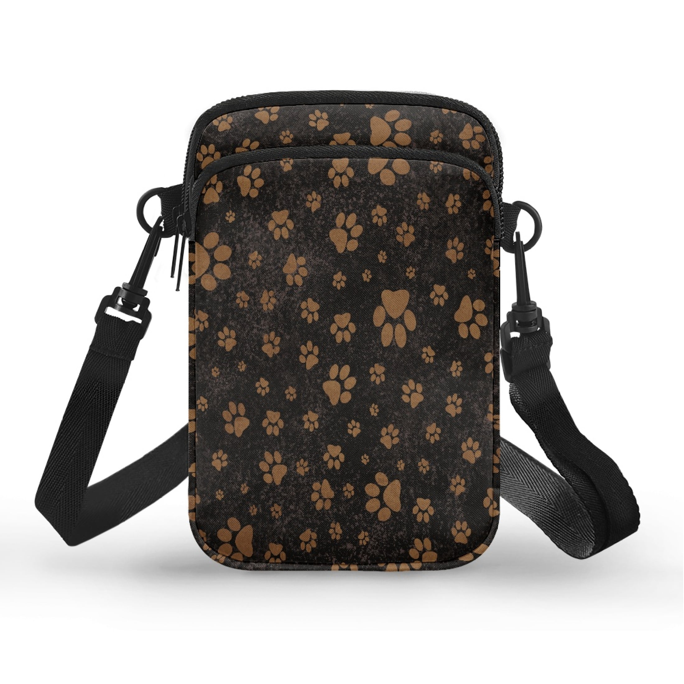 HELLHERO Paw Prints with Zipper Travel Crossbody Purse 4.33"x1.97"x7.09 ...