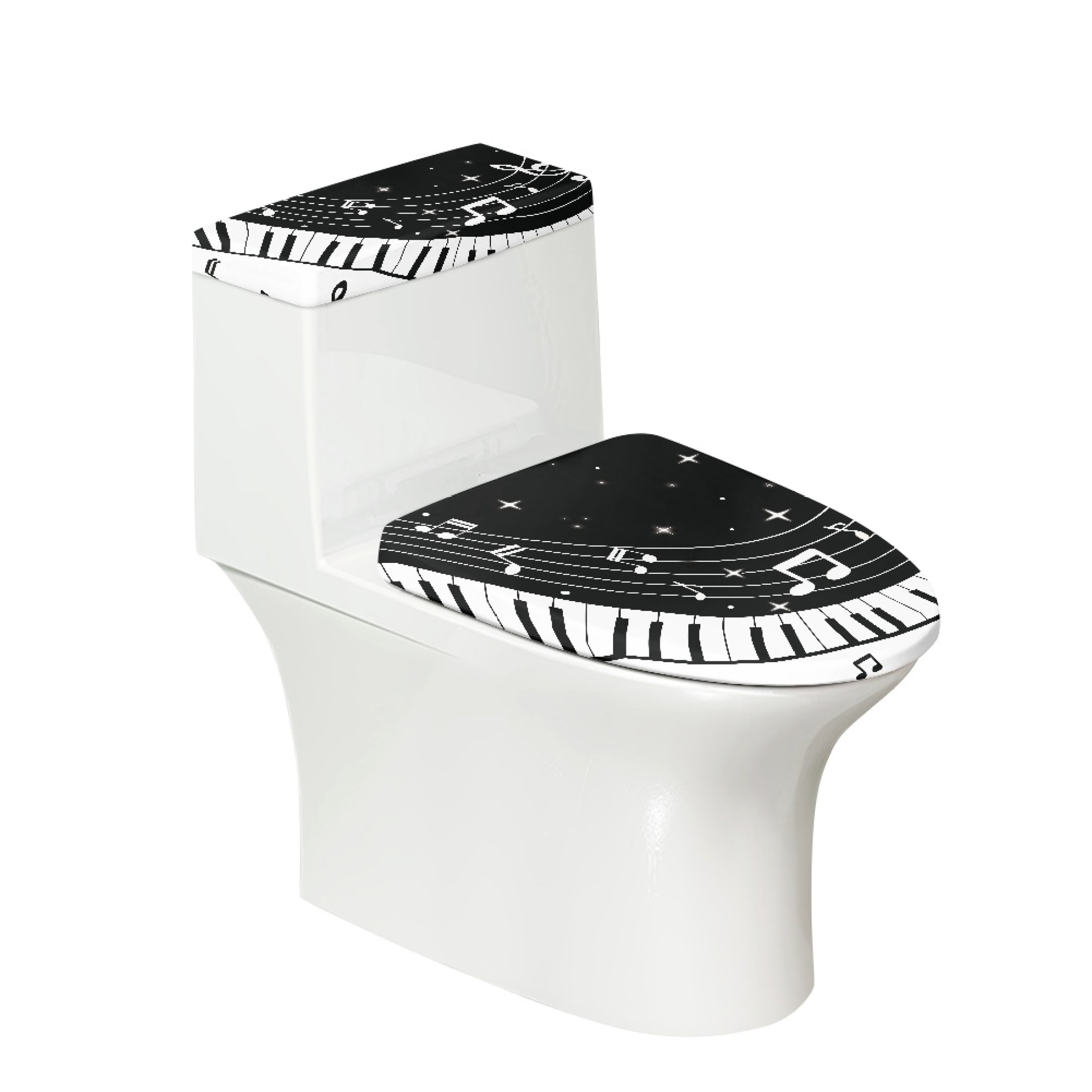 HELLHERO Piano Keys Musical Notes Toilet Lid Seat Cover Universal 2 ...