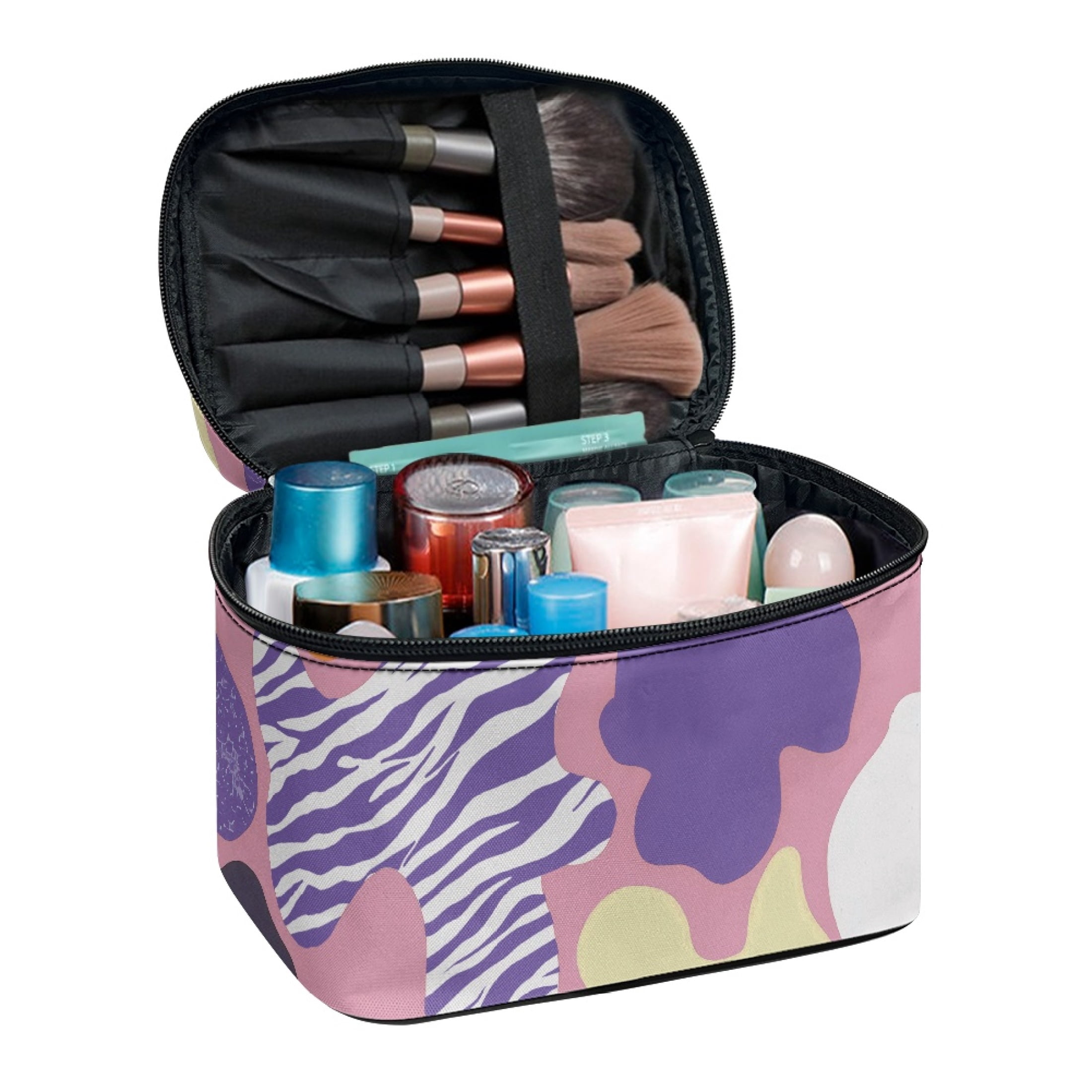 HELLHERO Pink Abstract Art Tote Travel Cosmetic Bags (8.86"x6.5"x5.9 ...