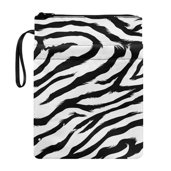 HELLHERO Polyester Fabric Tote Bags Book Lovers Gift Zebra Stripe ...