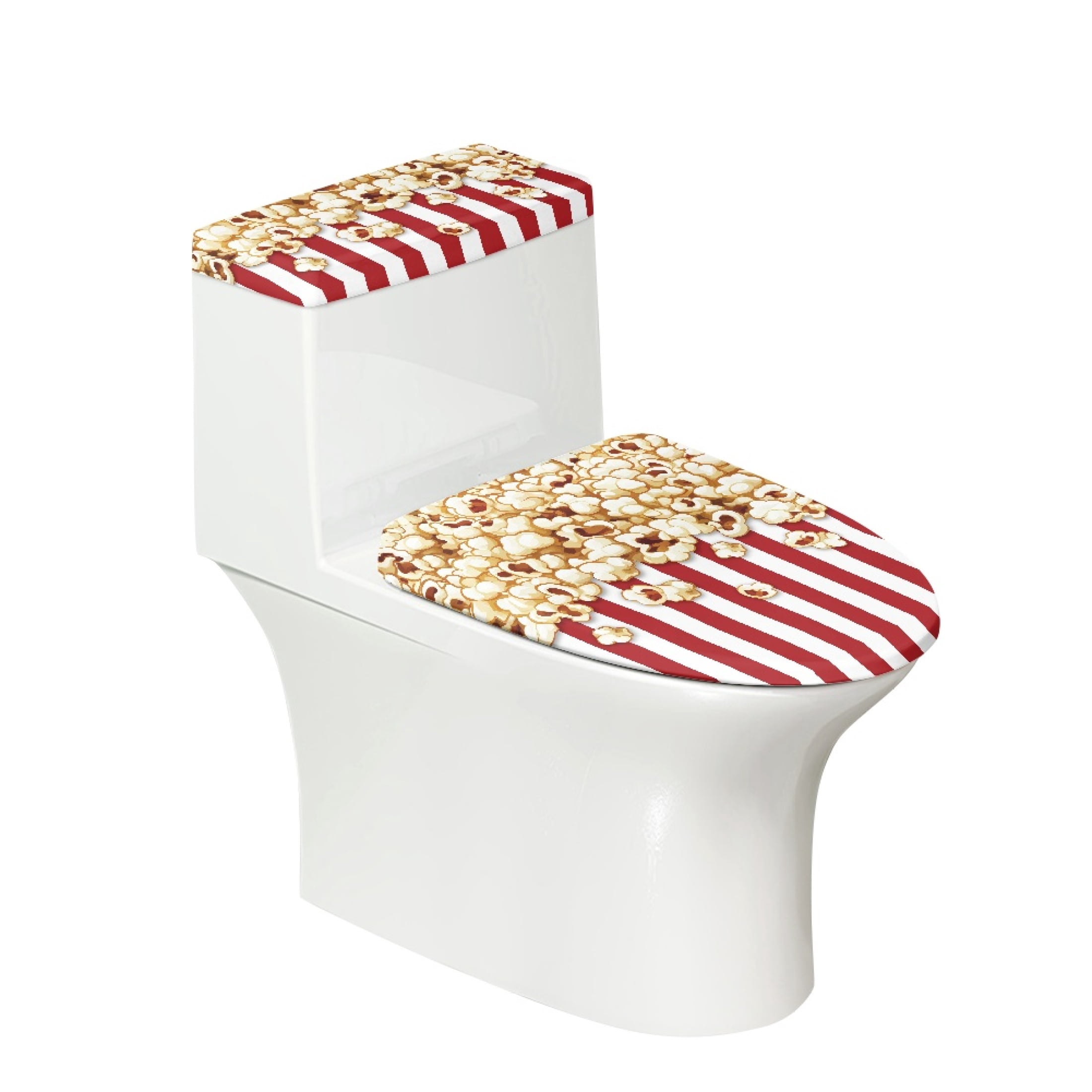 HELLHERO Popcorn Pattern Keep Dust Stain Elastic Fabric Toilet Covers ...