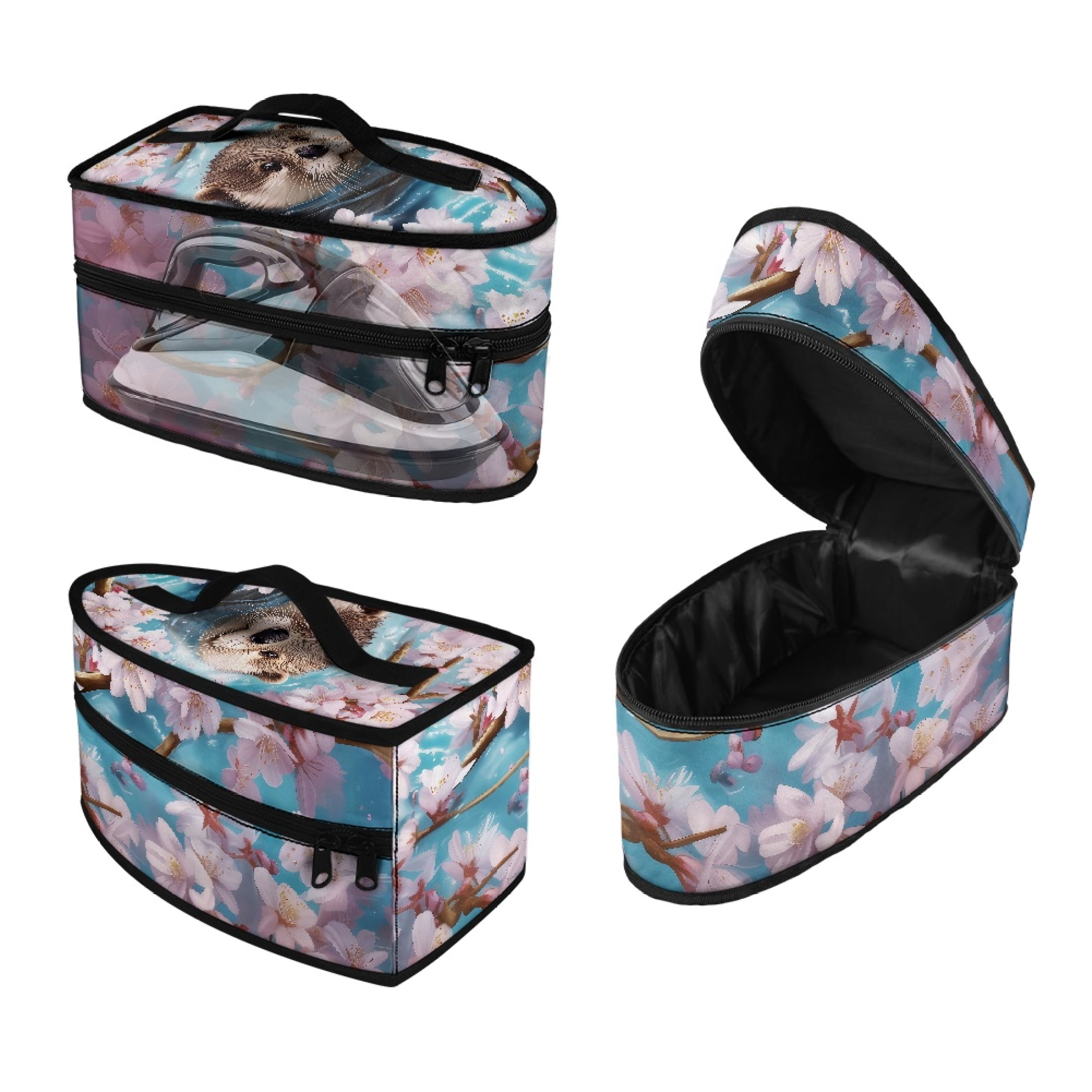 HELLHERO Portable Iron Carry Bag Irons Accessories Otter Cherry blossom ...