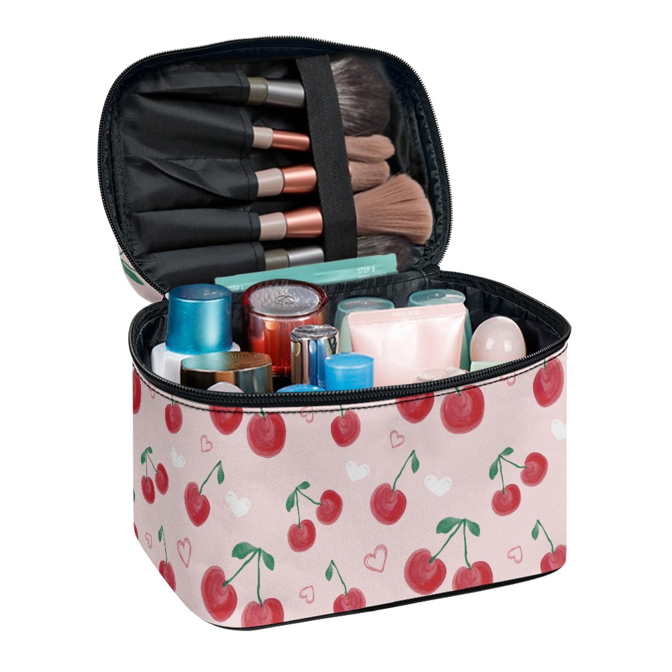 HELLHERO Portable Travel Makeup Bag for Girls Cosmetic Case Effortless ...