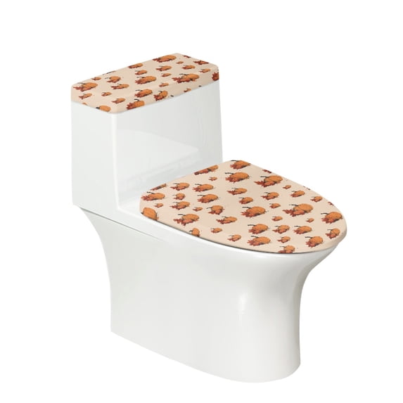 HELLHERO Pumpkin Pattern Toilet Cover Set Holiday Dressing Set of 2 ...
