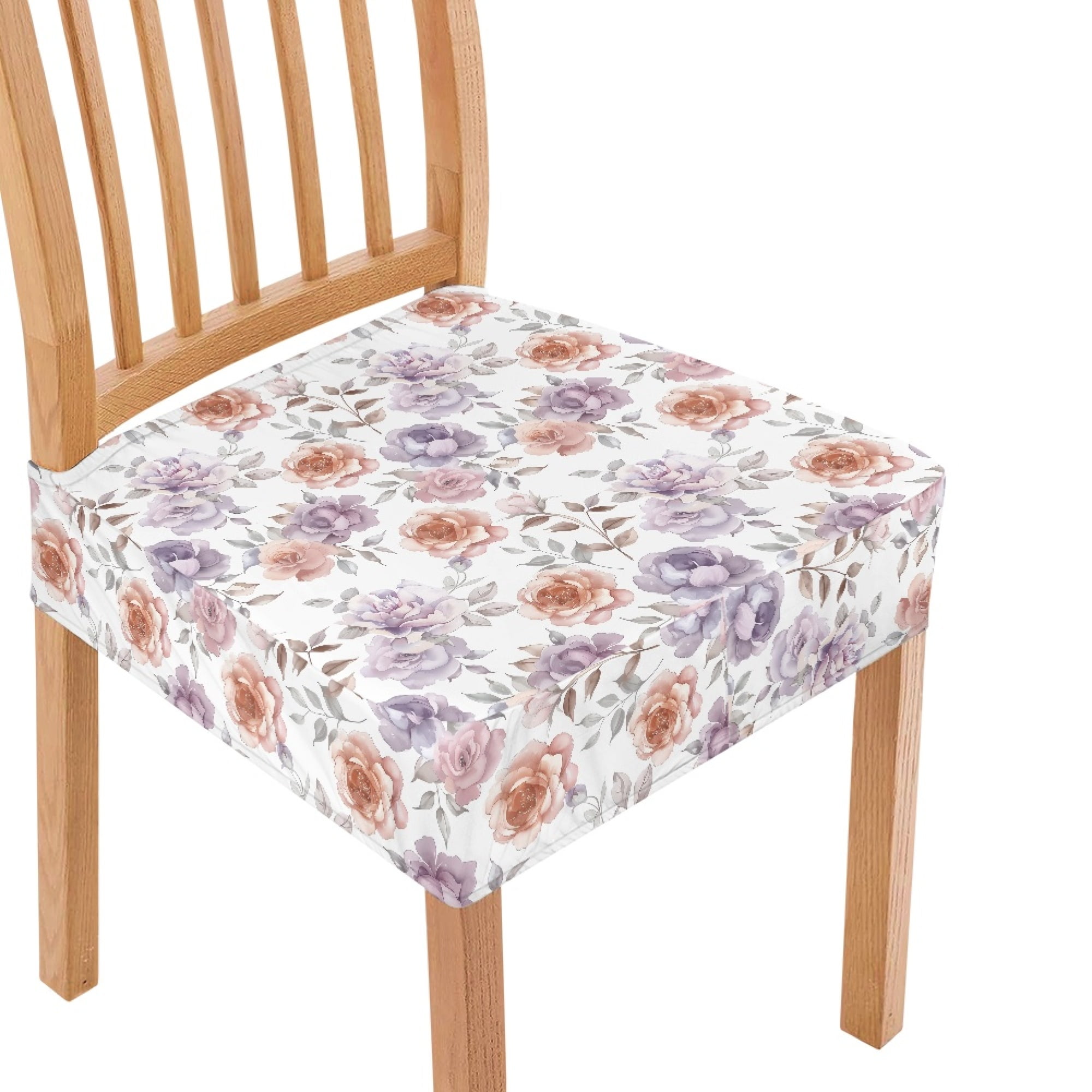 HELLHERO Rose Print Dining Chair Covers, Universal Dining Room Chair Seat Cover, Chairs Seat ...