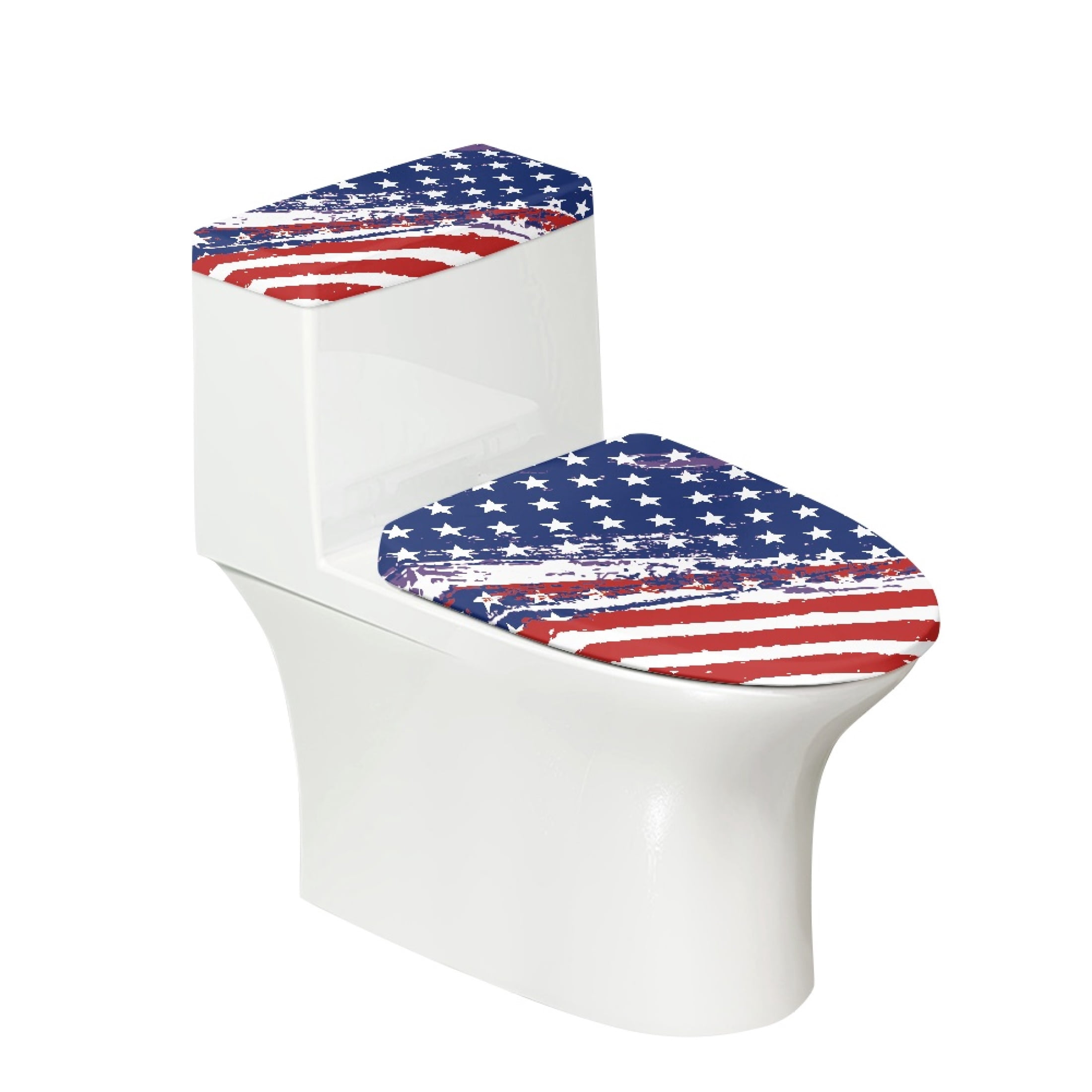 HELLHERO Rustic Stars Stripes Adjustable Toilet Seat Protector & Easy ...