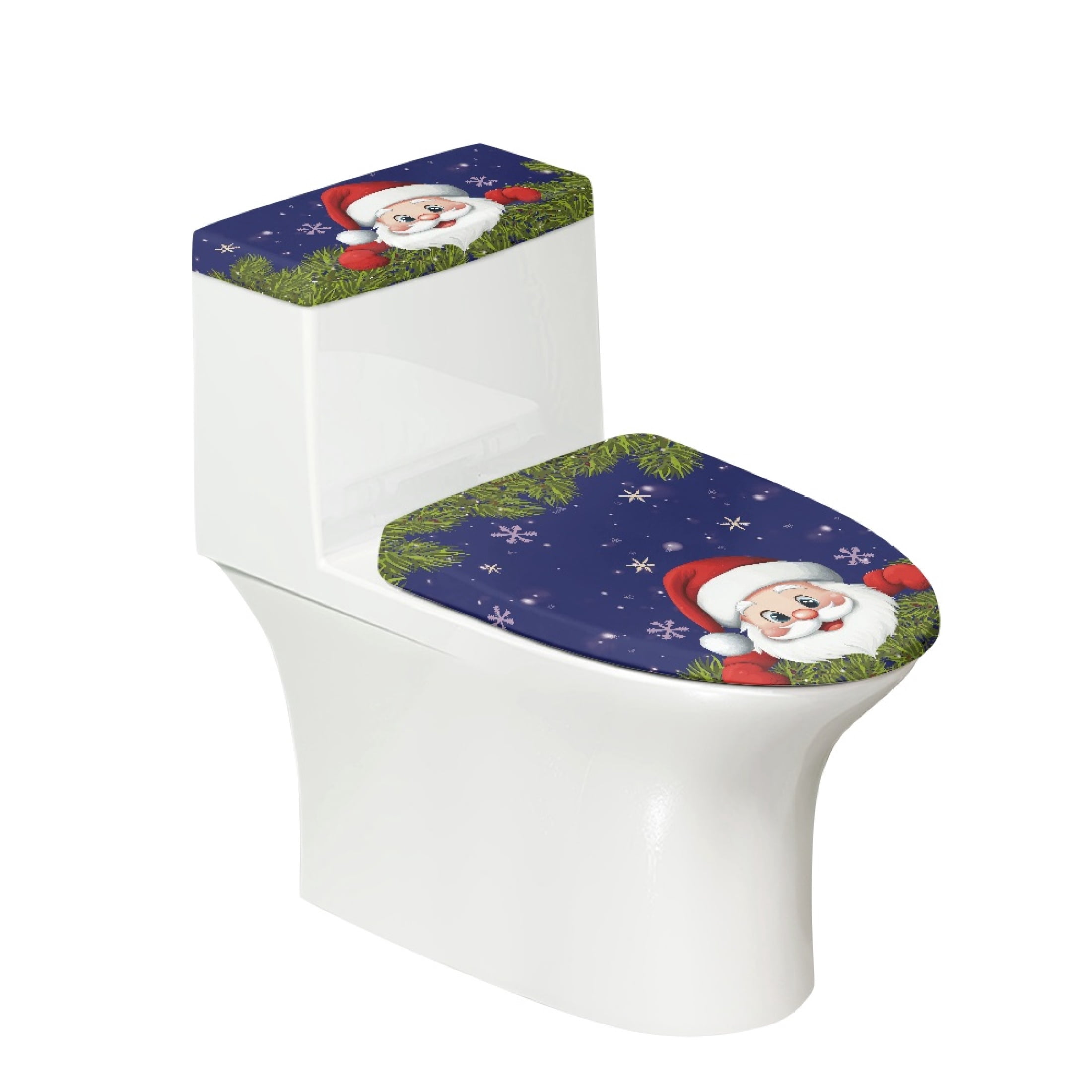 HELLHERO Santa Claus Bathroom Toilet Cozy Set Adjustable Toilet Lid ...