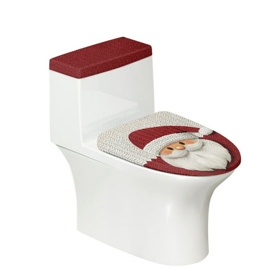 HELLHERO Santa Claus Decorations Elastic Fabric Toilet Seat Protector ...