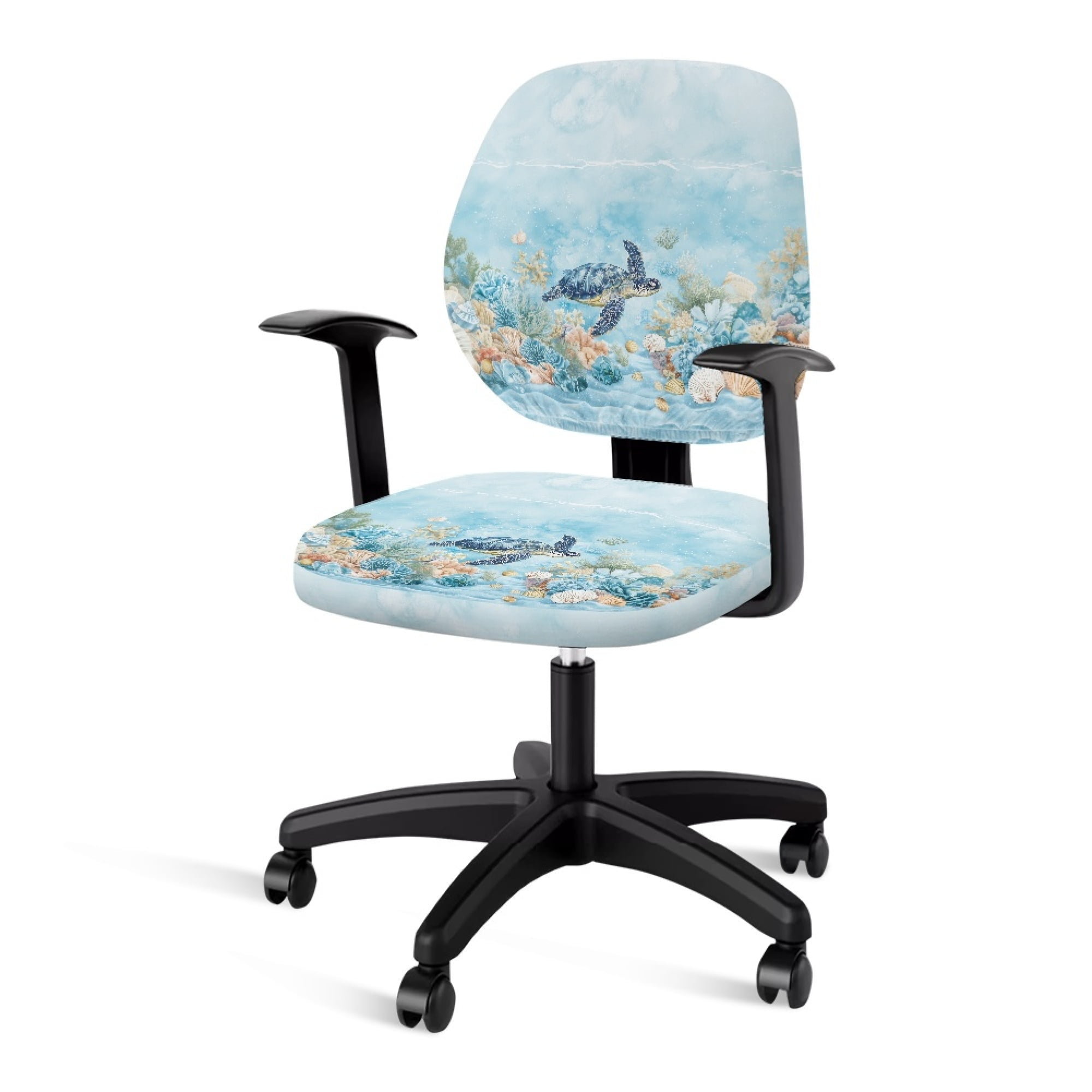 HELLHERO Sea Turtle Print Computer Office Chair Cover, Universal Office ...