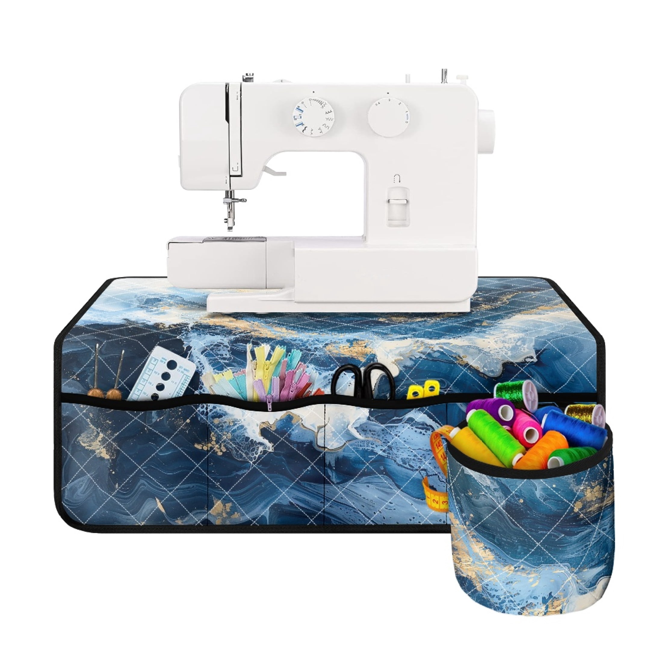 HELLHERO Sewing Machine Mat Beautiful & Practical Fusion Storage Fabric ...