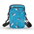 HELLHERO Shark Coral Pattern Polyester Adjustable Crossbody Bag Double ...