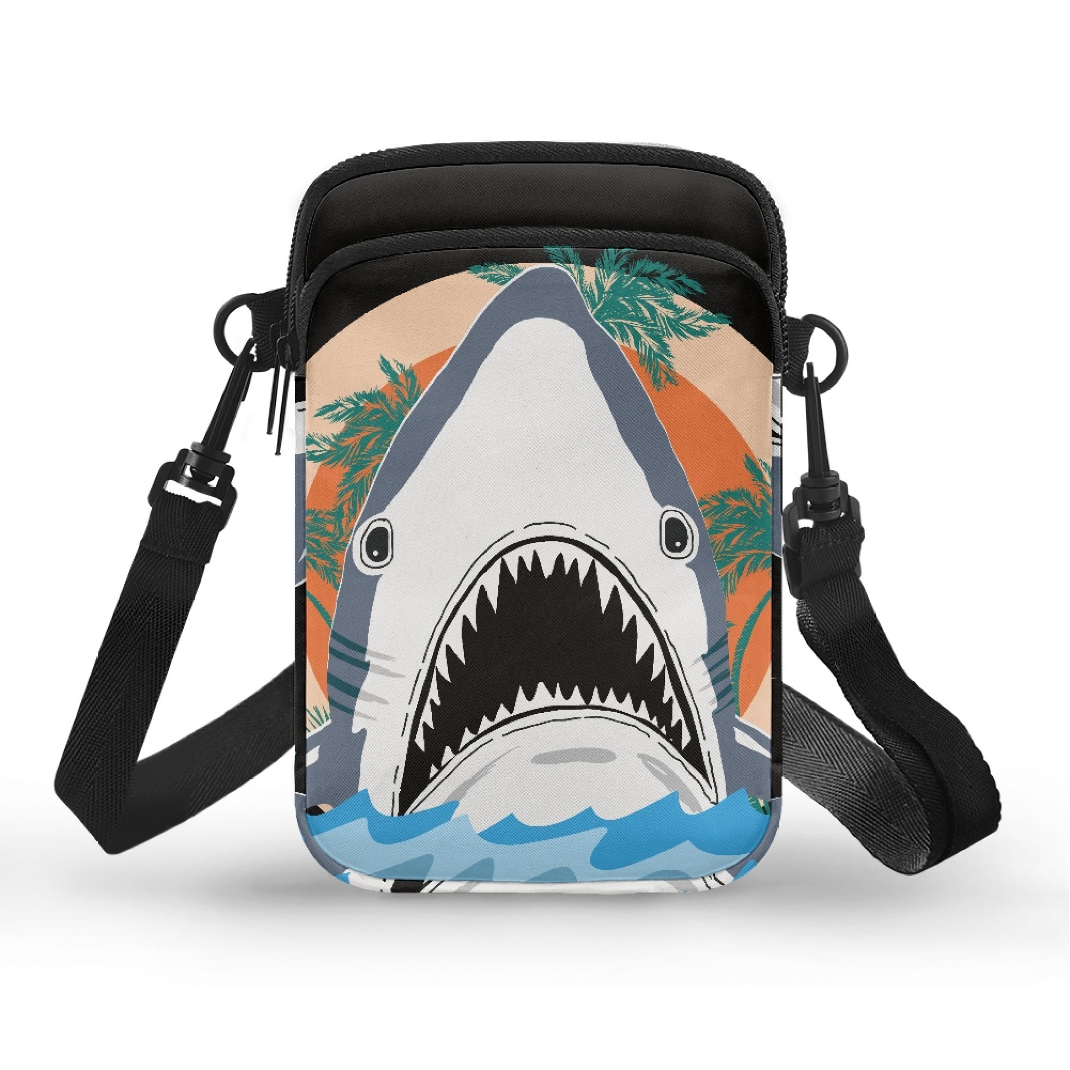 HELLHERO Shark Pattern Design Lightweight Travel Crossbody Purse ...