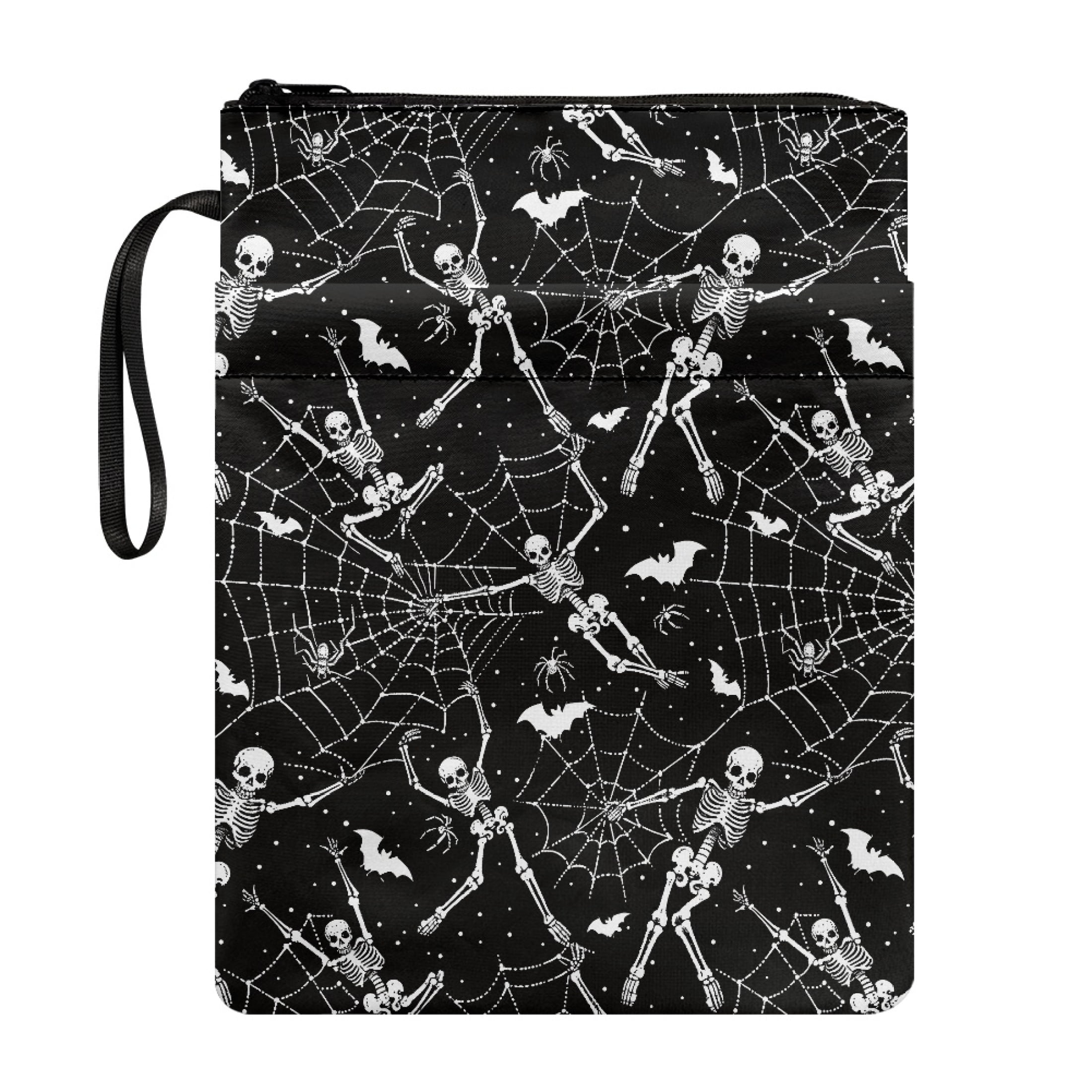 HELLHERO Skeleton Spider Web Pattern Polyester Fabric Bible Case for ...