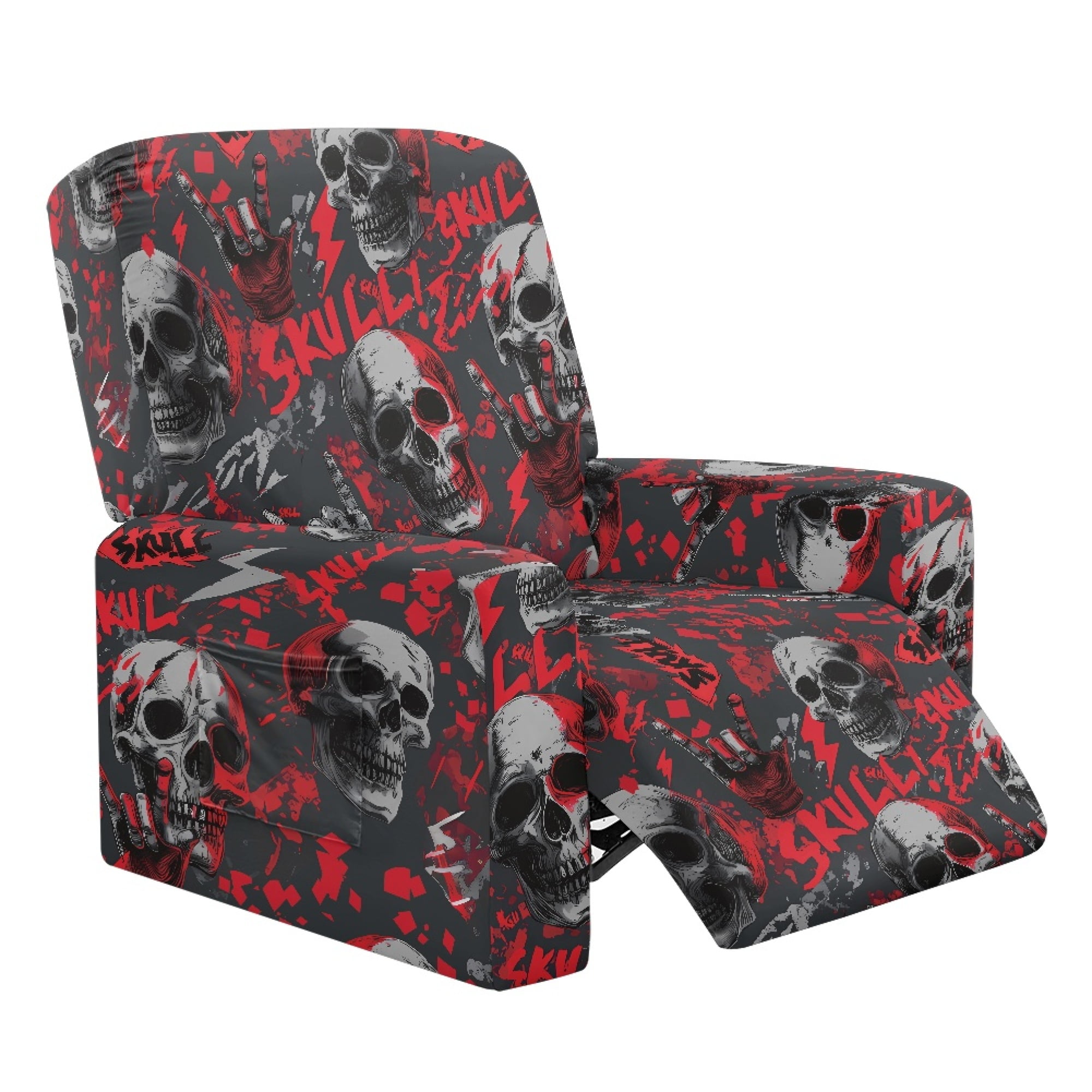 HELLHERO Skull Print Recliner Chair Covers Lazyboy Lift Chair Covers ...