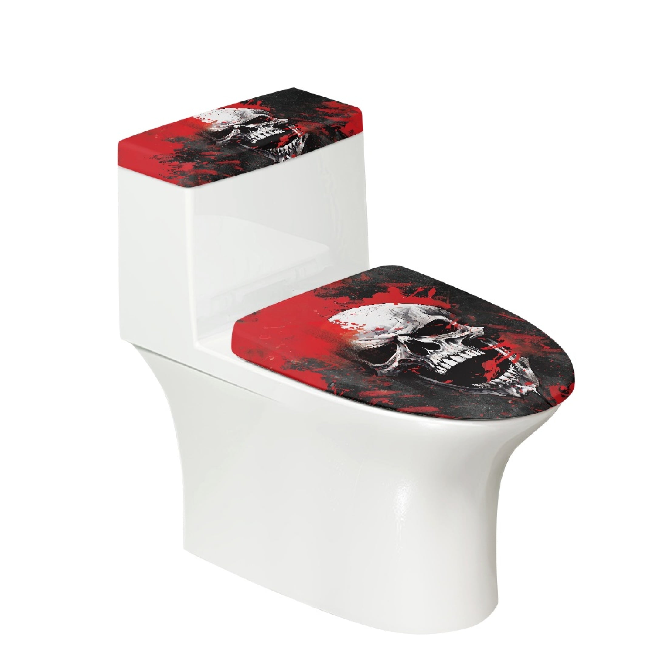 HELLHERO Skull Toilet Seat Lid Cover Set Adjustable & Elastic ...