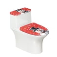 HELLHERO Snowman Notes 2-Piece Universal Toilet Lid Dust Cover Set with ...