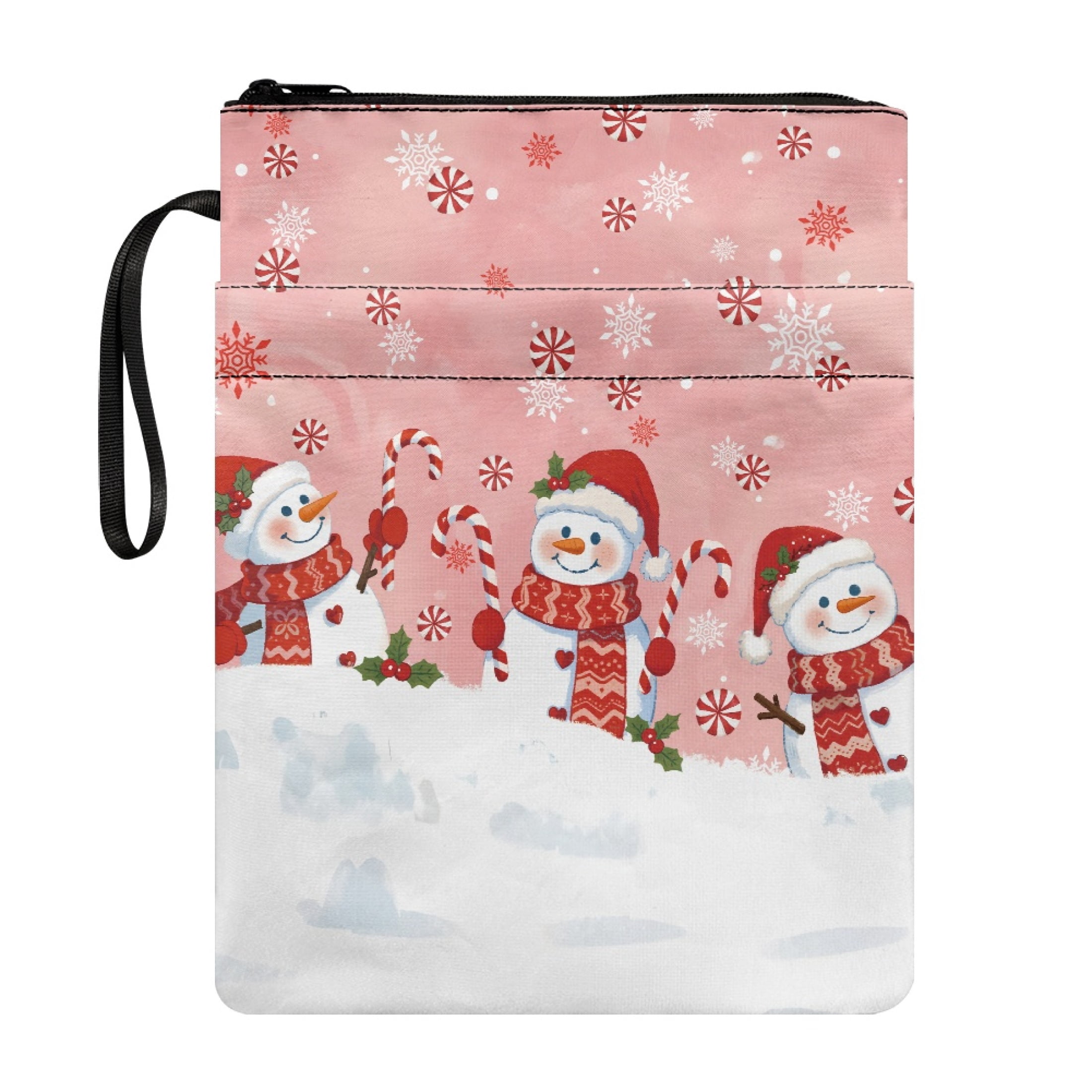 HELLHERO Snowman Snowflake Pattern Book Club Gifts Tote Bags with ...