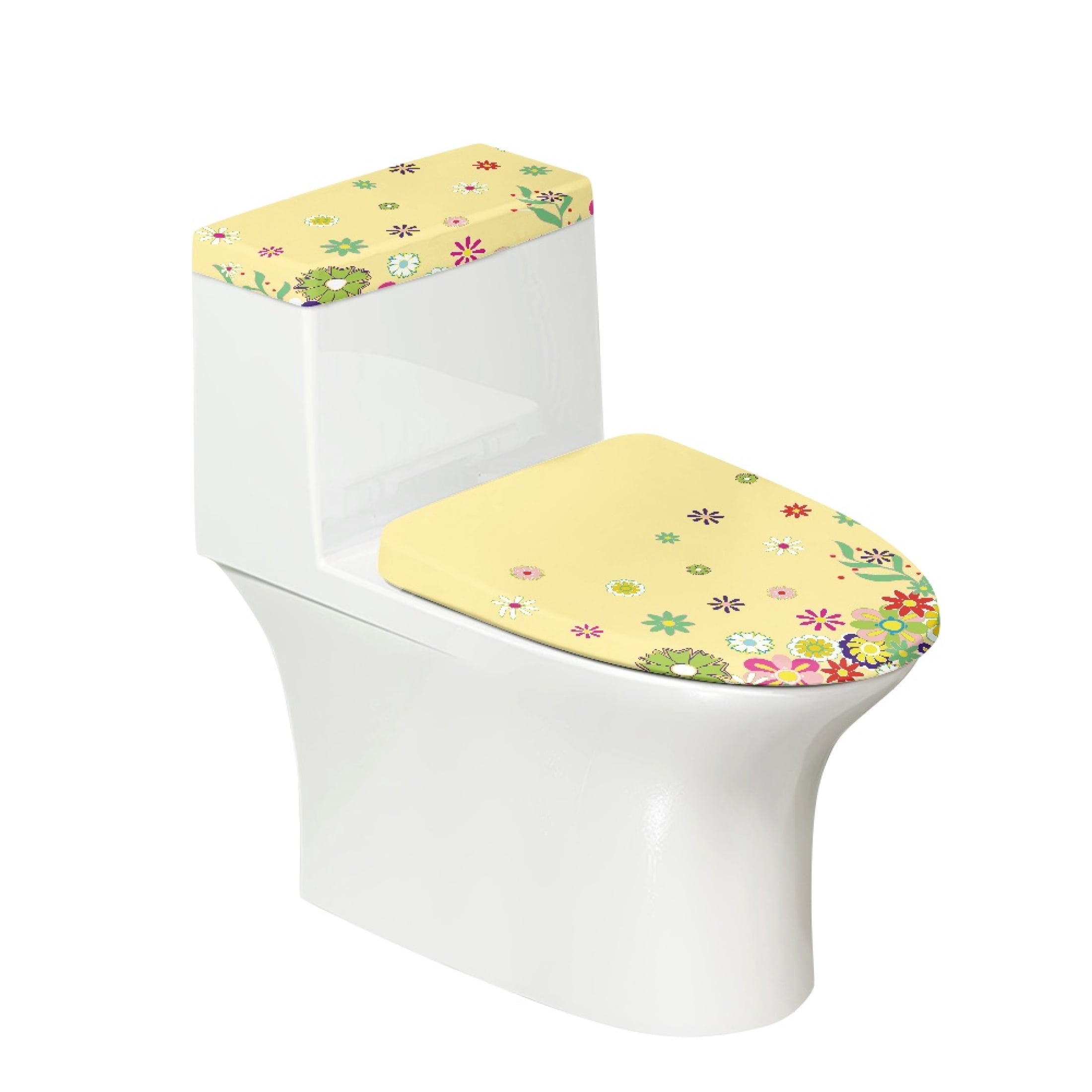 HELLHERO Spring Flower Border Toilet Cover Fits All Toilet Shapes ...