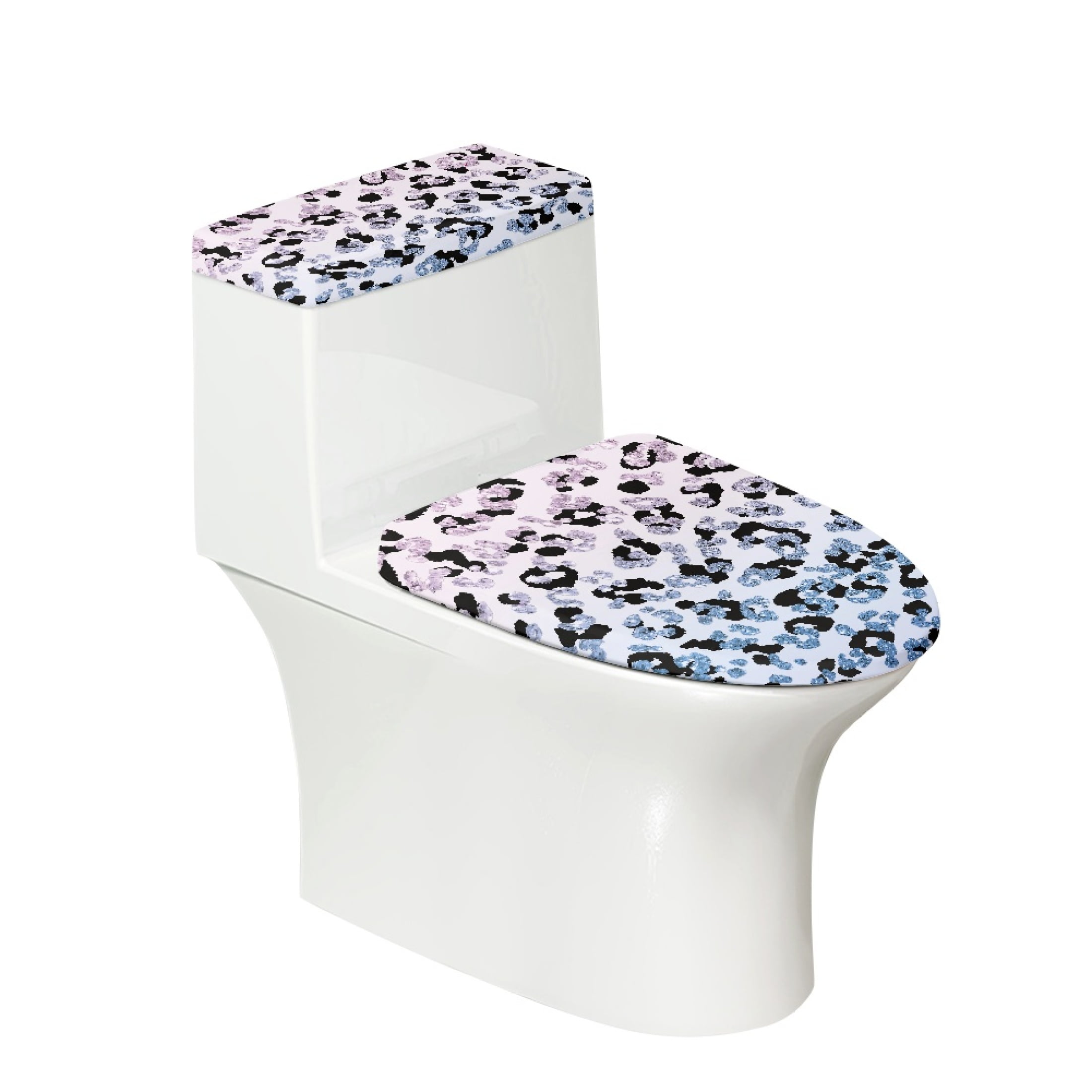 HELLHERO Stretch Polyester Fabric Toilet Lid Cover and Toilet Tank Lid ...