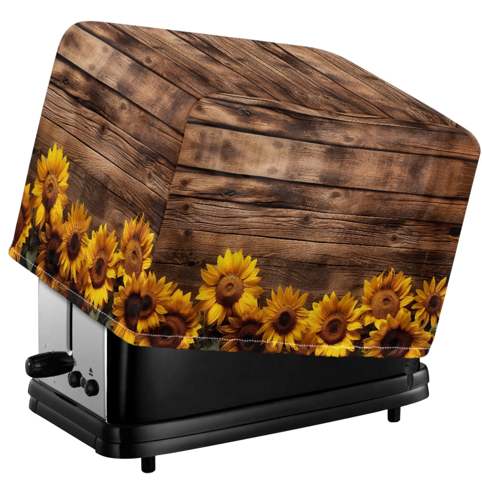 HELLHERO Sunflowers Old Wooden Print Toaster Cover 2 Slice, Universal ...