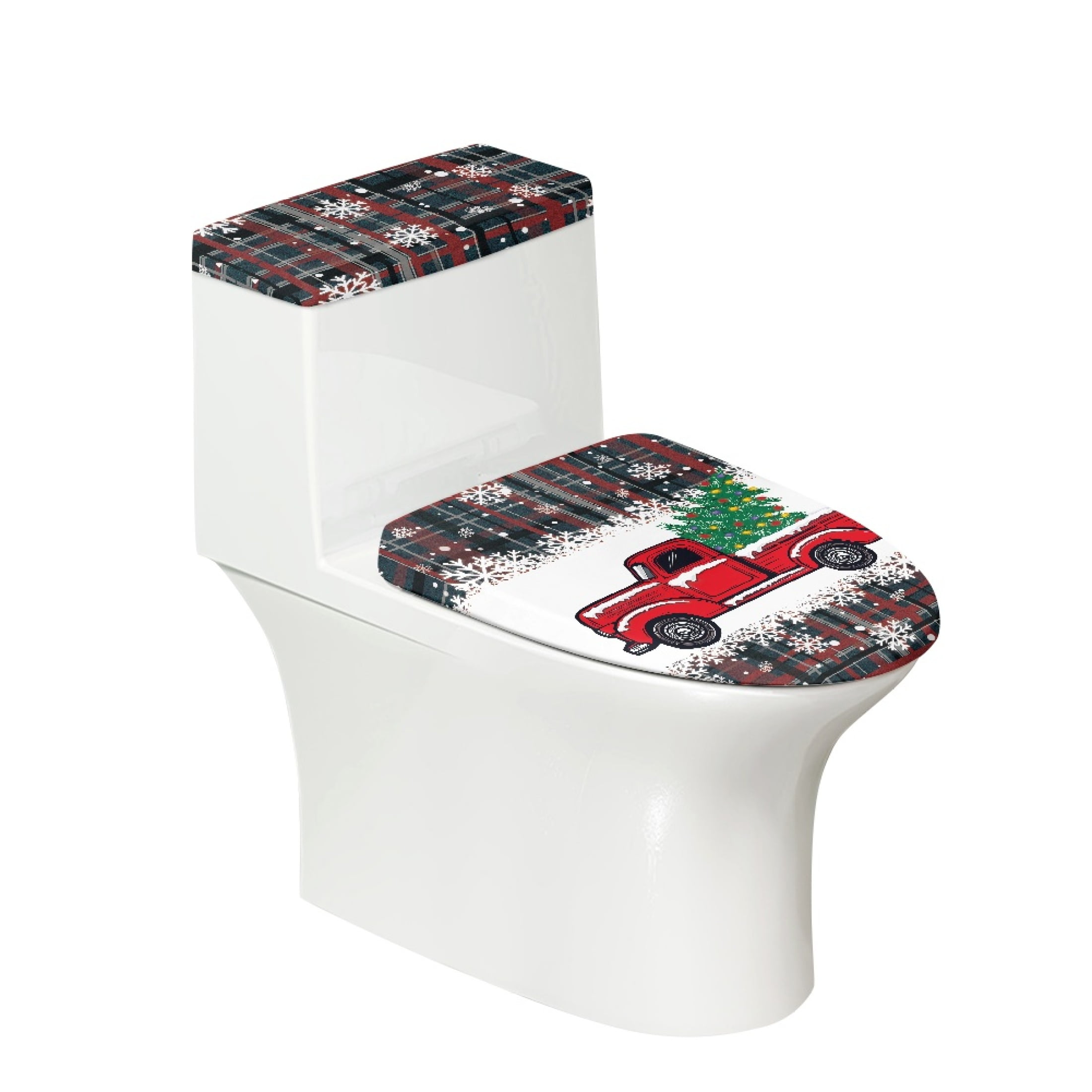 HELLHERO Truck Christmas Tree Stylish Bathroom Seat Covers Soft ...