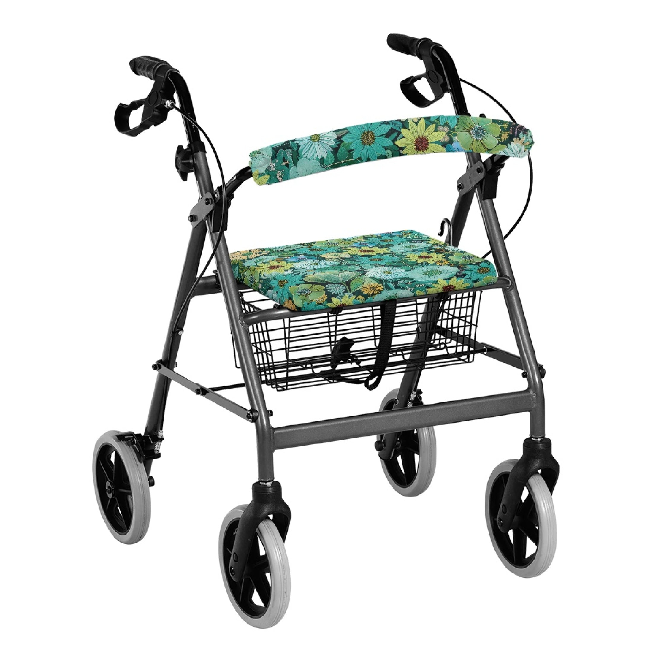 HELLHERO Verdant Blossoms Walkers Rollator Walker Seat and Backrest ...