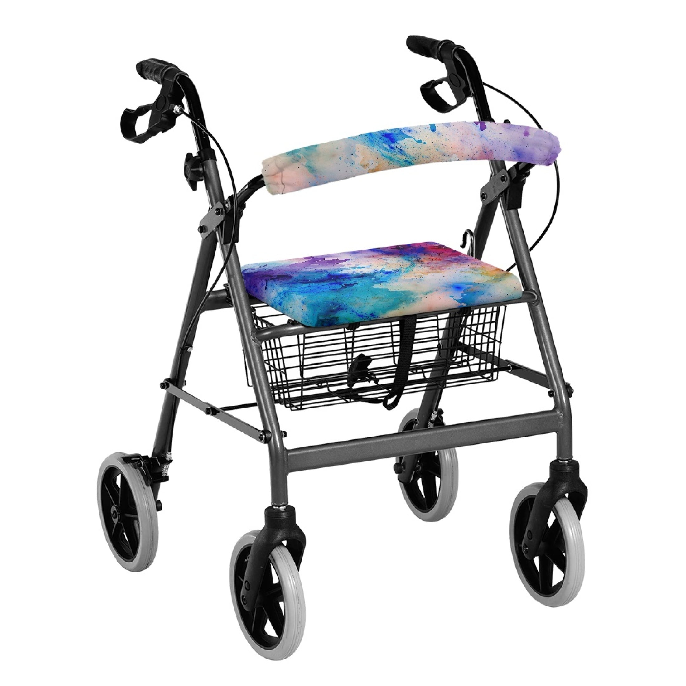 HELLHERO Watercolor Patterns Rollator Seat Covers and Rollator Walker ...