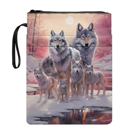 HELLHERO Wolf Pack Design Notebook Wraps Polyester Carrying Book Case ...