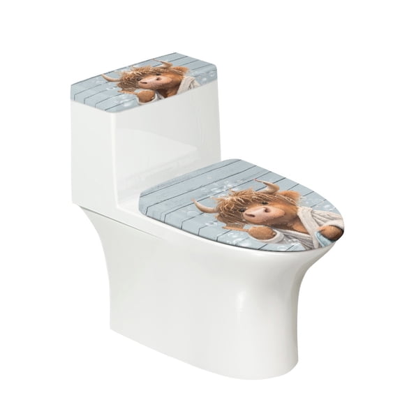 HELLHERO Wood-Textured Calf Soft Bathroom Toilet Lid Cover & Easy to ...