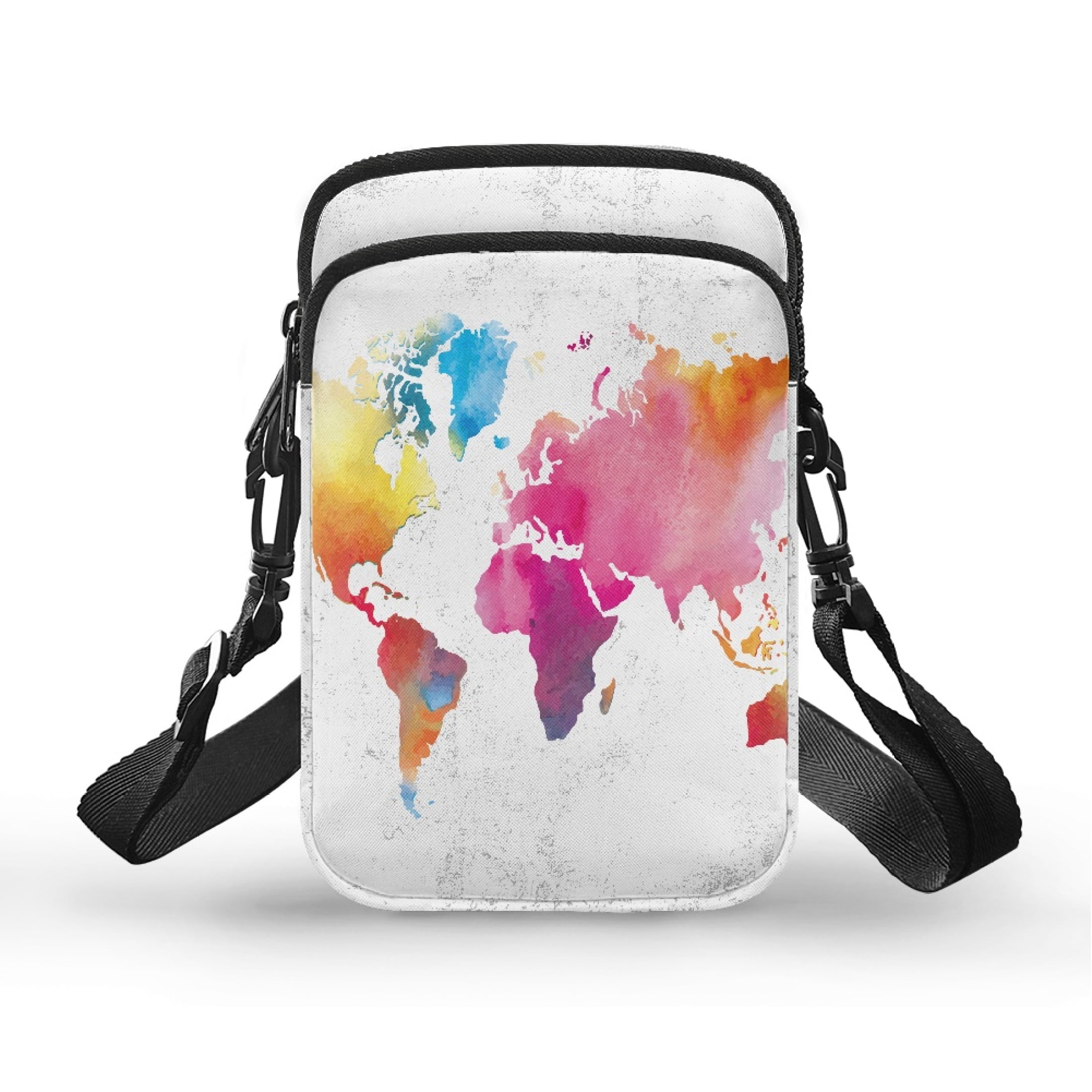 HELLHERO World Map Design Small Crossbody Purse Trendy, with Zipper for ...